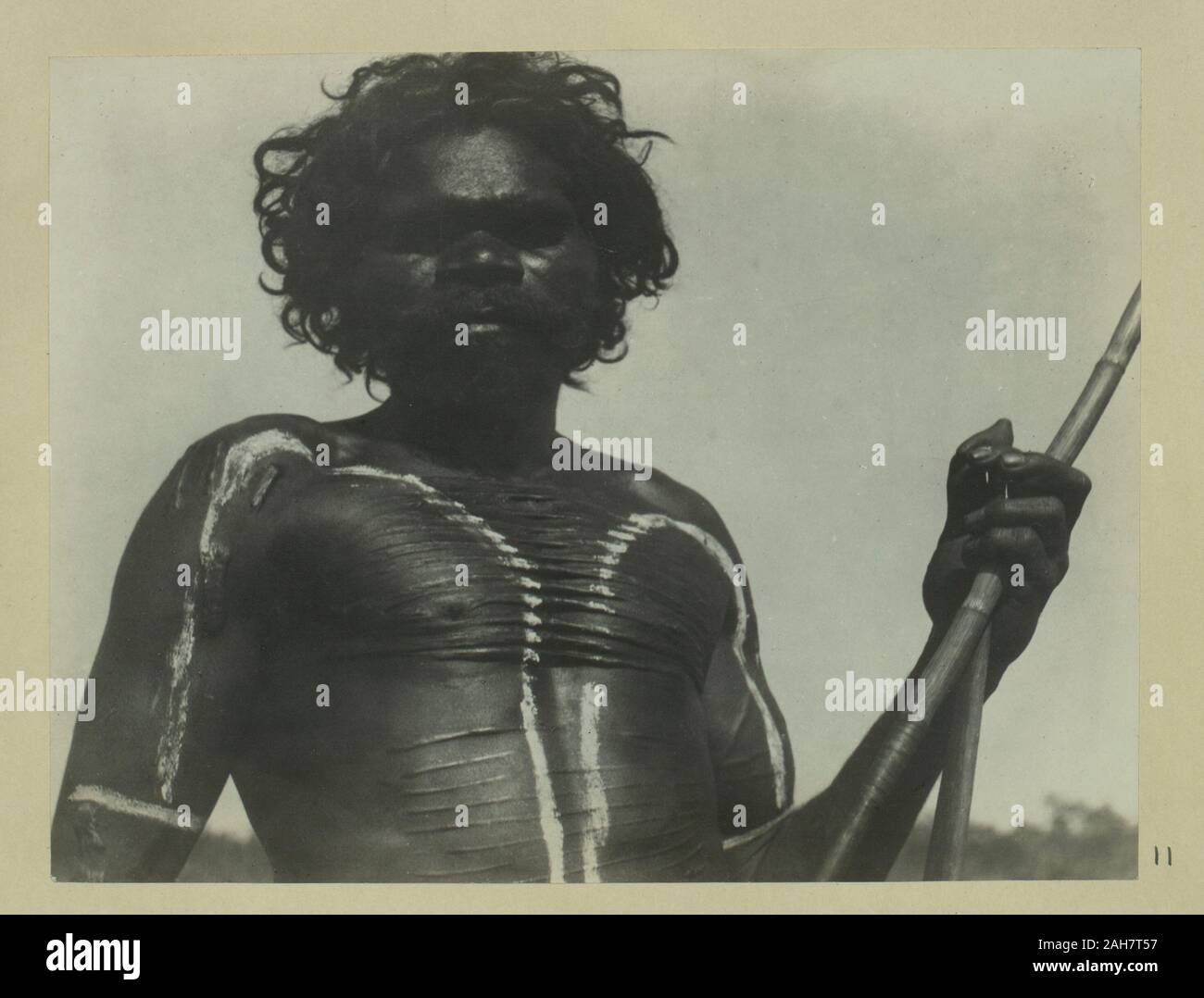 Australia, Portrait of aboriginal man with body paint, 1925. 2005/010/1 ...