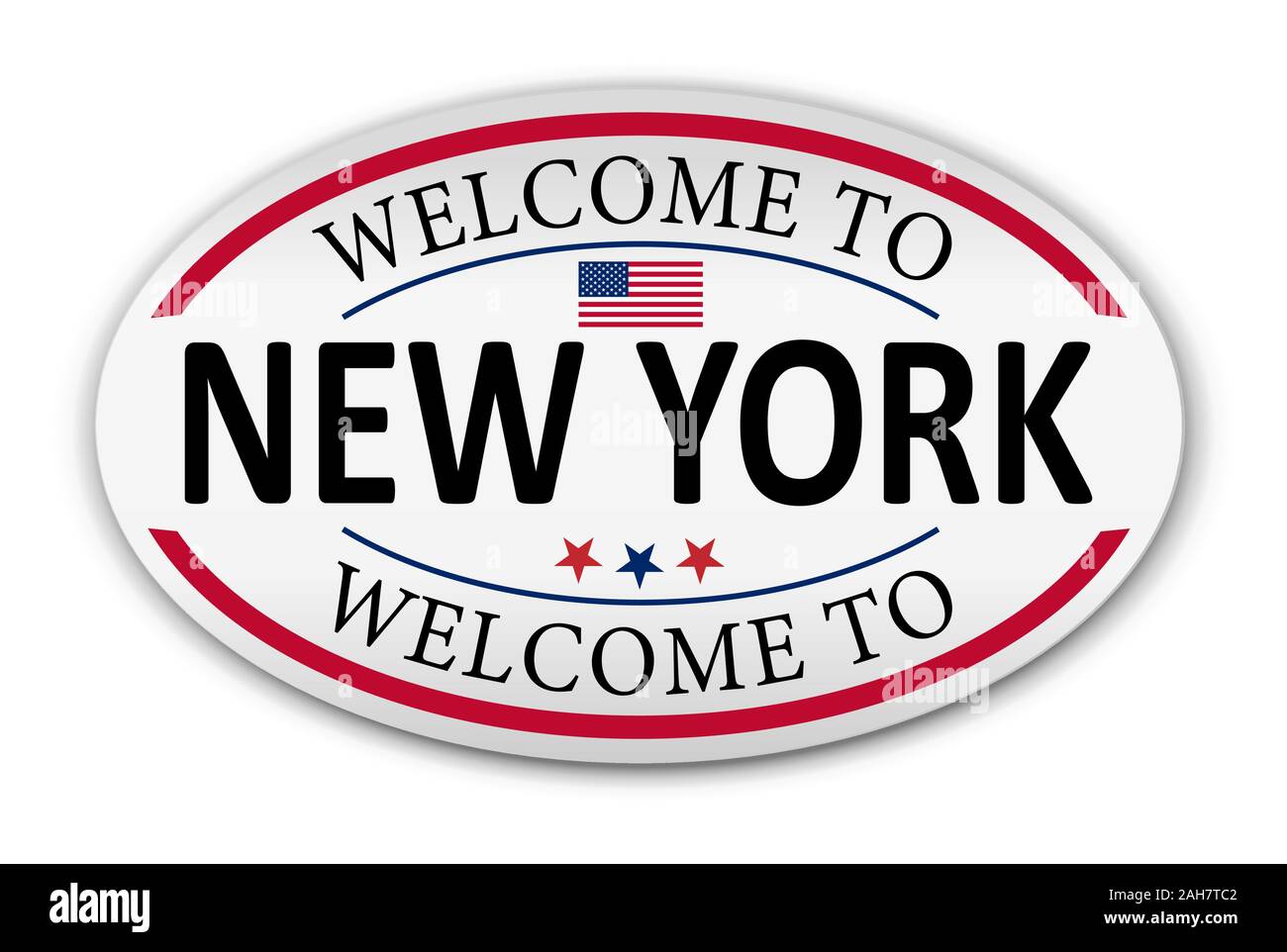 Vector logo for New York City, decorative cut paper label with ...