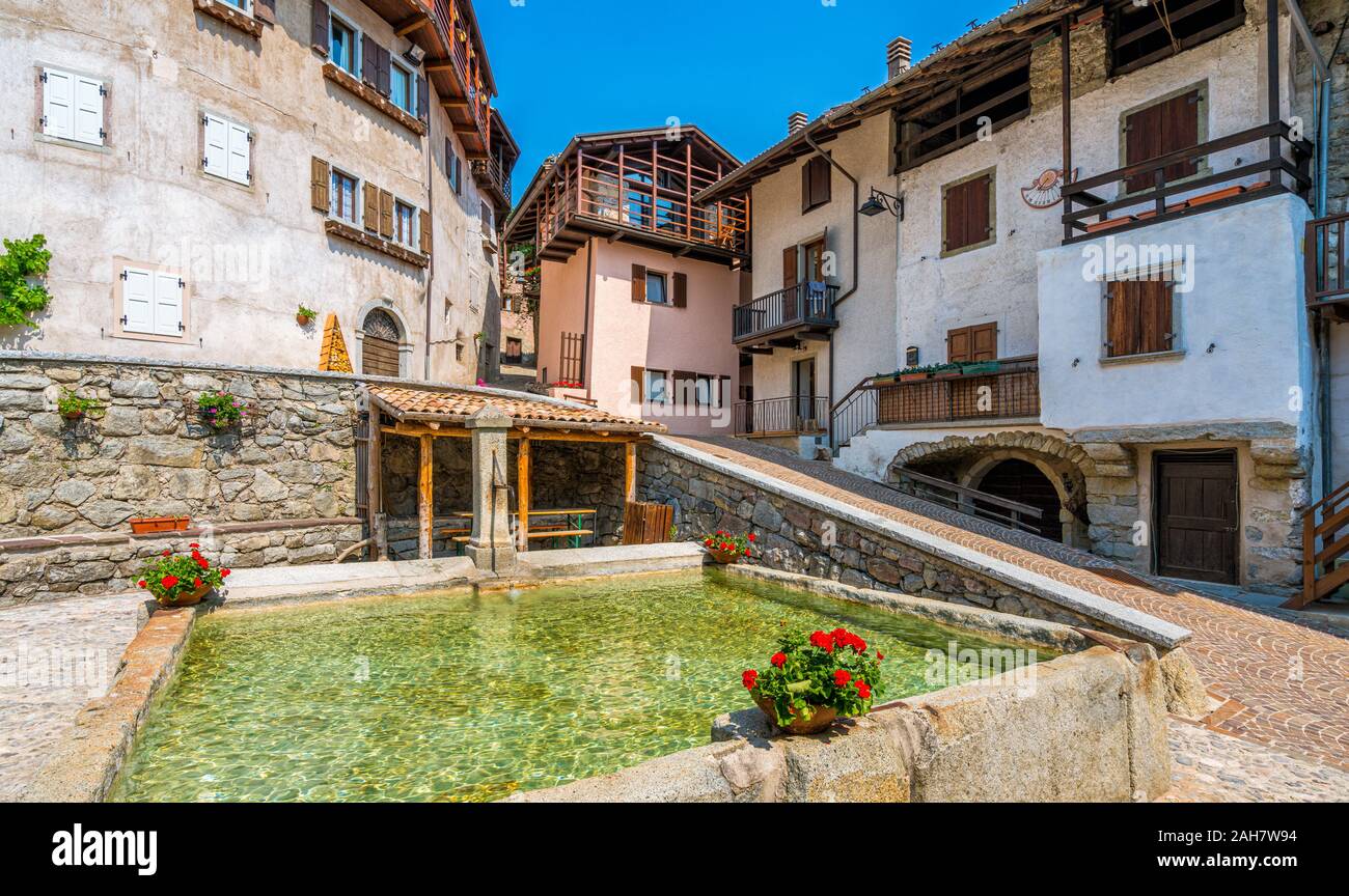 The picturesque village of Rango, in the Province of Trento, Trentino ...