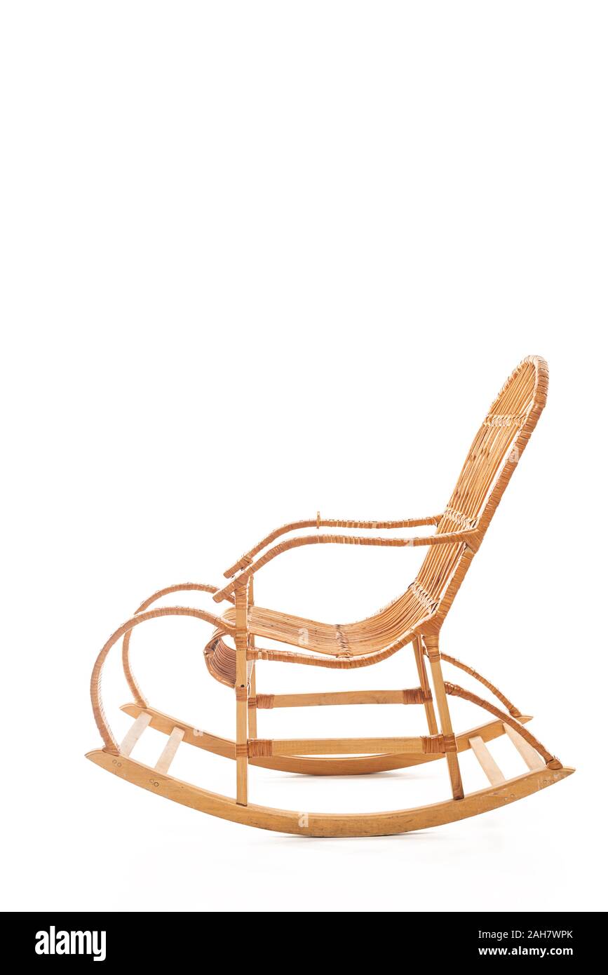 Wooden rocking chair isolated on white Stock Photo - Alamy
