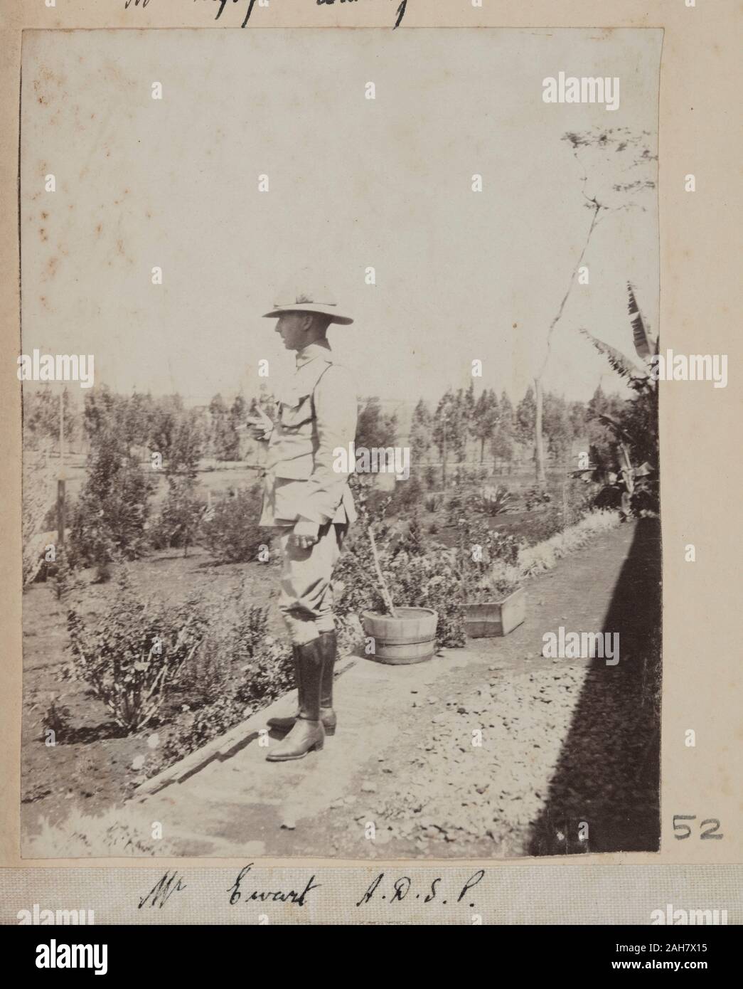 Kenya, Profile view of man in gardenOriginal manuscript caption: Mr ...