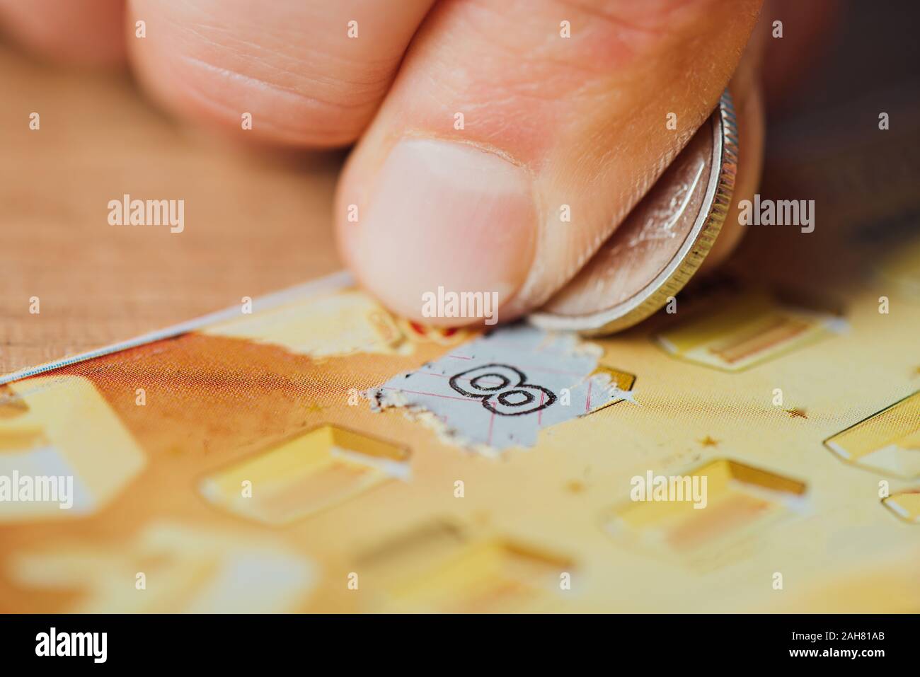 Winning lottery scratch ticket hi-res stock photography and images - Alamy