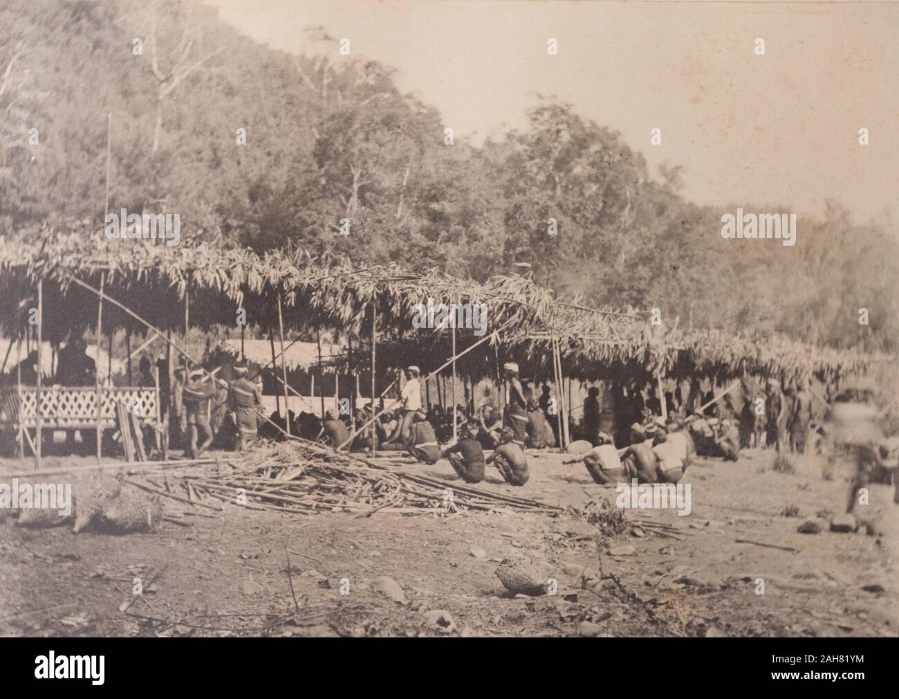 BurmaMyanmar, A group of Chin tribesmen from the Chin Hills crouch ...