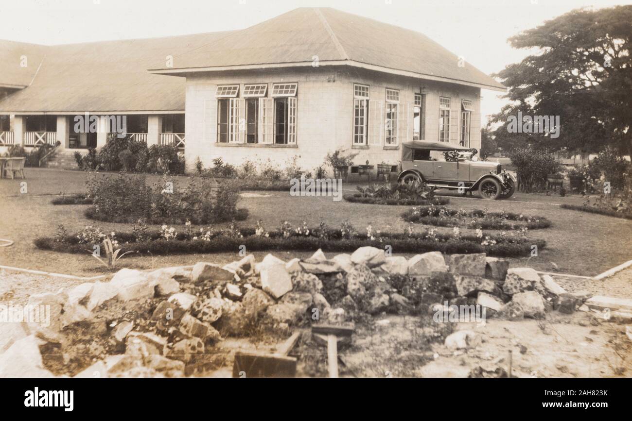 Nigeria, Caption reads: 'Lagos Club 1928. A view of the grounds and ...