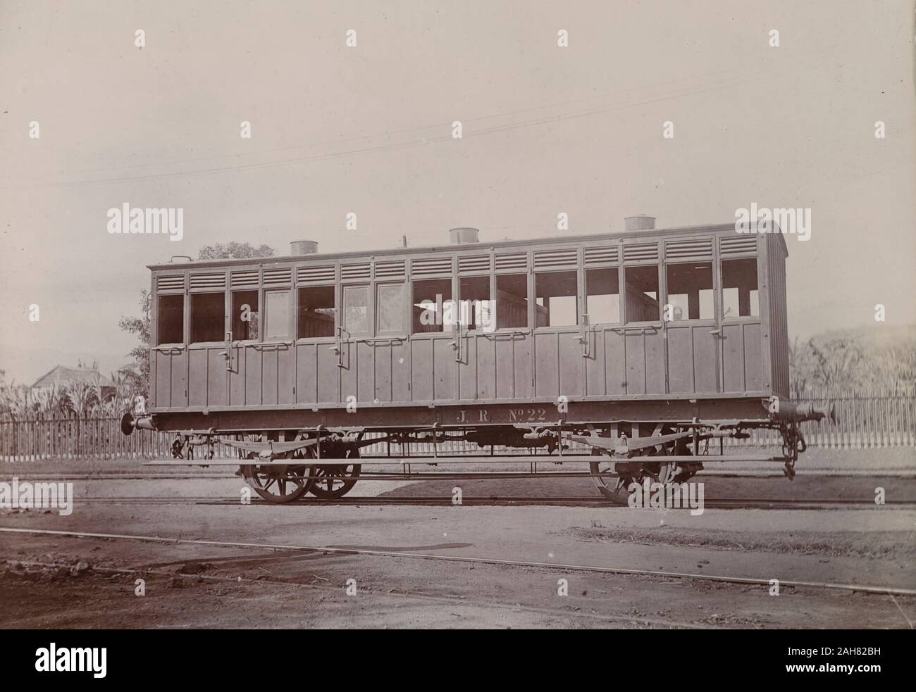 Jamaica, A Jamaica Railway third class carriage with open windows ...