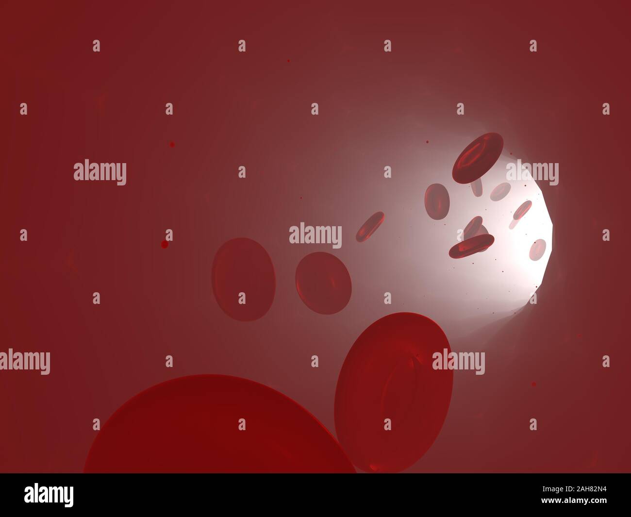 Red blood cells flowing inside a blood vessel 3D CGI render Stock Photo ...