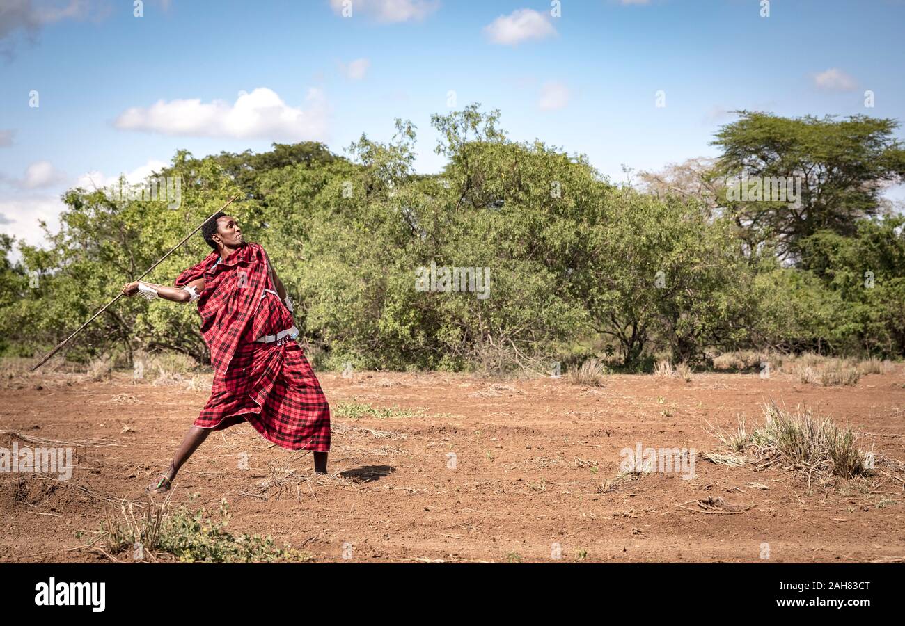 Tribal warrior with spear hi-res stock photography and images - Alamy
