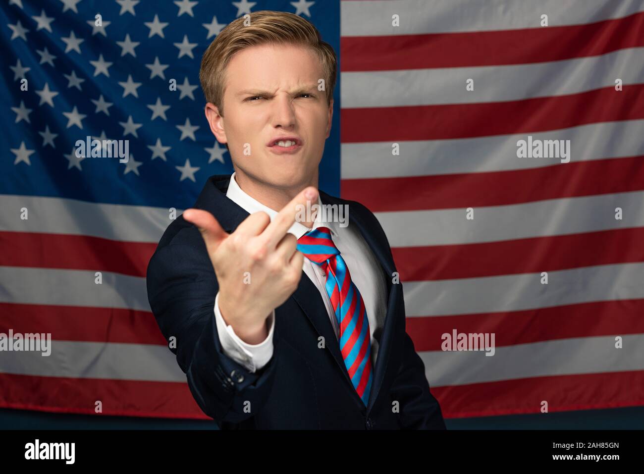 Trump finger sign hi-res stock photography and images - Alamy