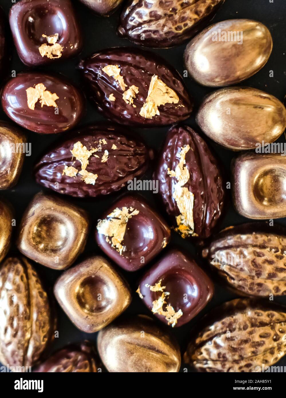 Dark chocolate pralines Stock Photo - Alamy