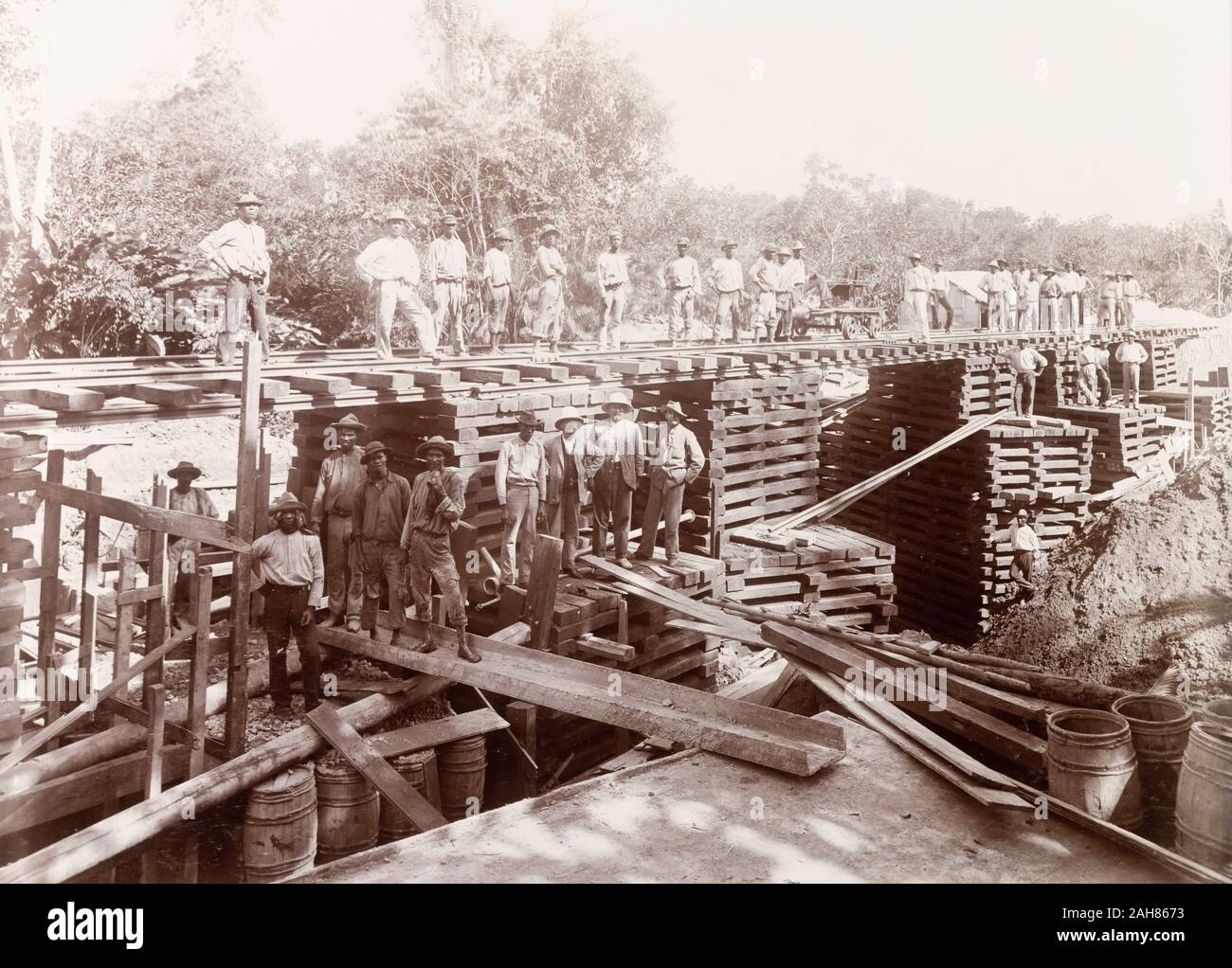 Trinidad & Tobago, Trinidad Government Railway workers pose for the ...