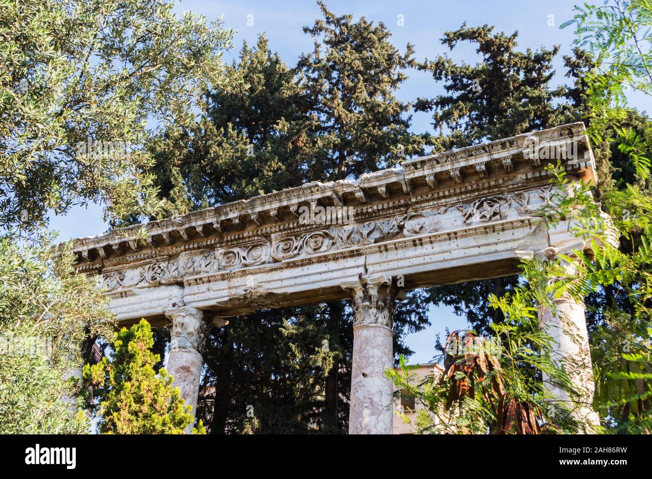 Roman columns near Beirut National Museum, Beirut, Lebanon Stock Photo ...