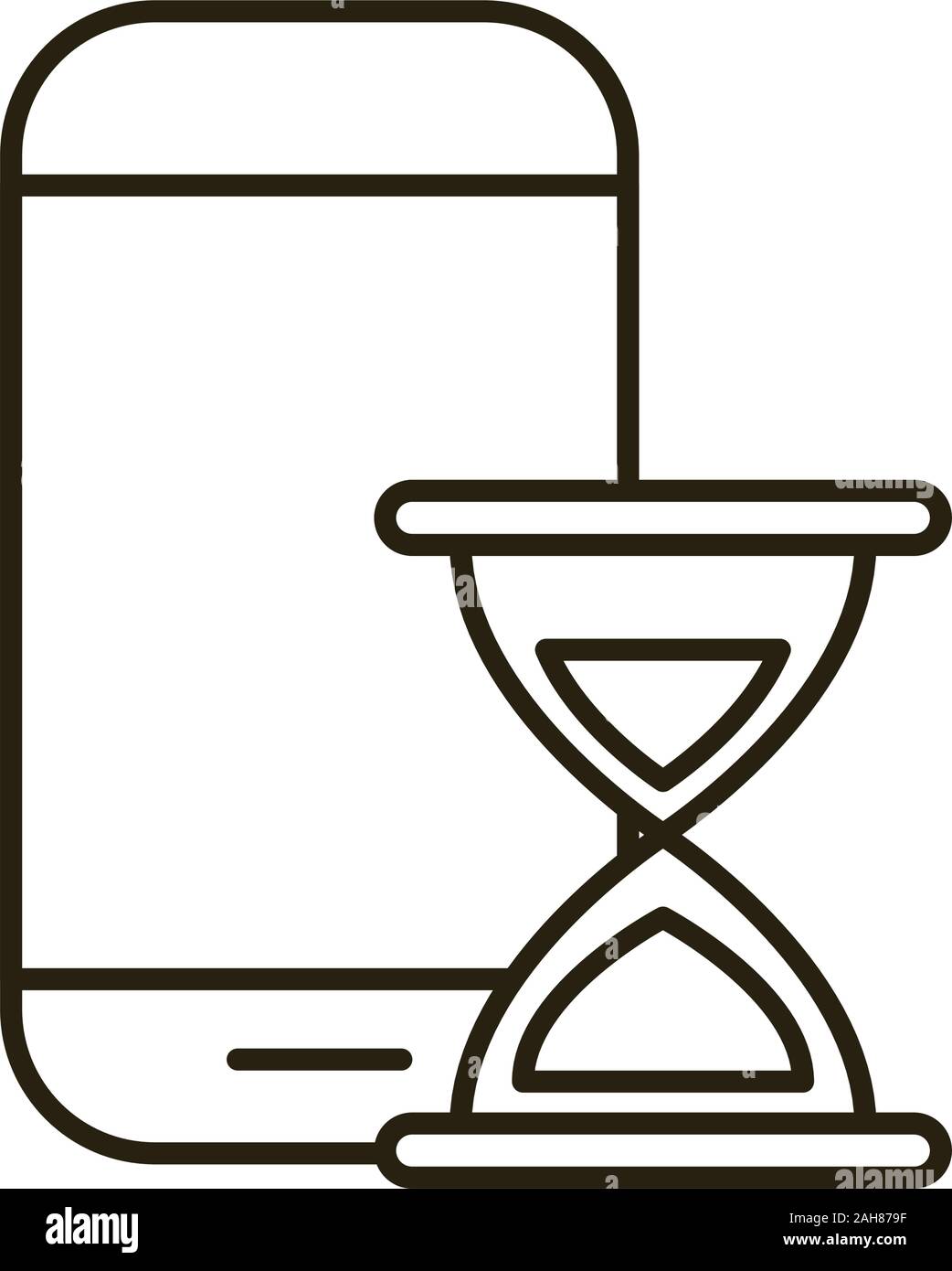 smartphone device with hourglass timer Stock Vector Image & Art - Alamy