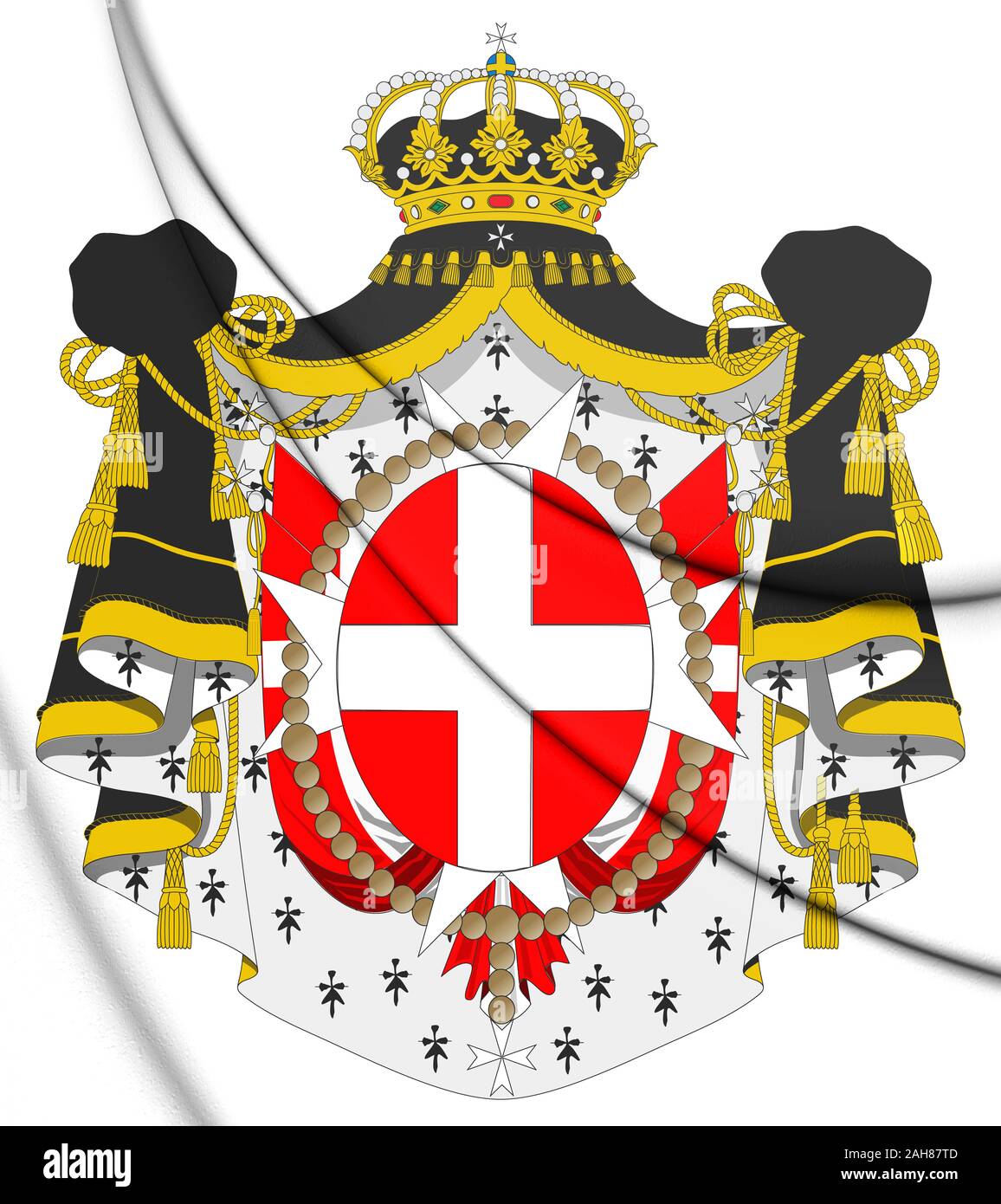 3D Sovereign Military Order of Malta Coat of Arms. 3D Illustration ...
