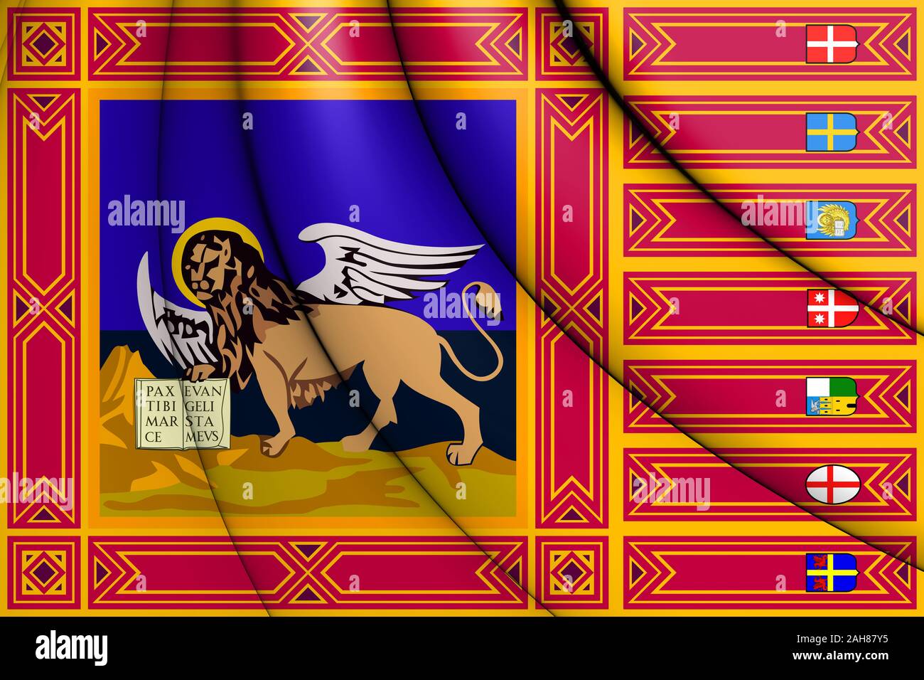 3D Flag of Veneto, Italy. 3D Illustration Stock Photo - Alamy