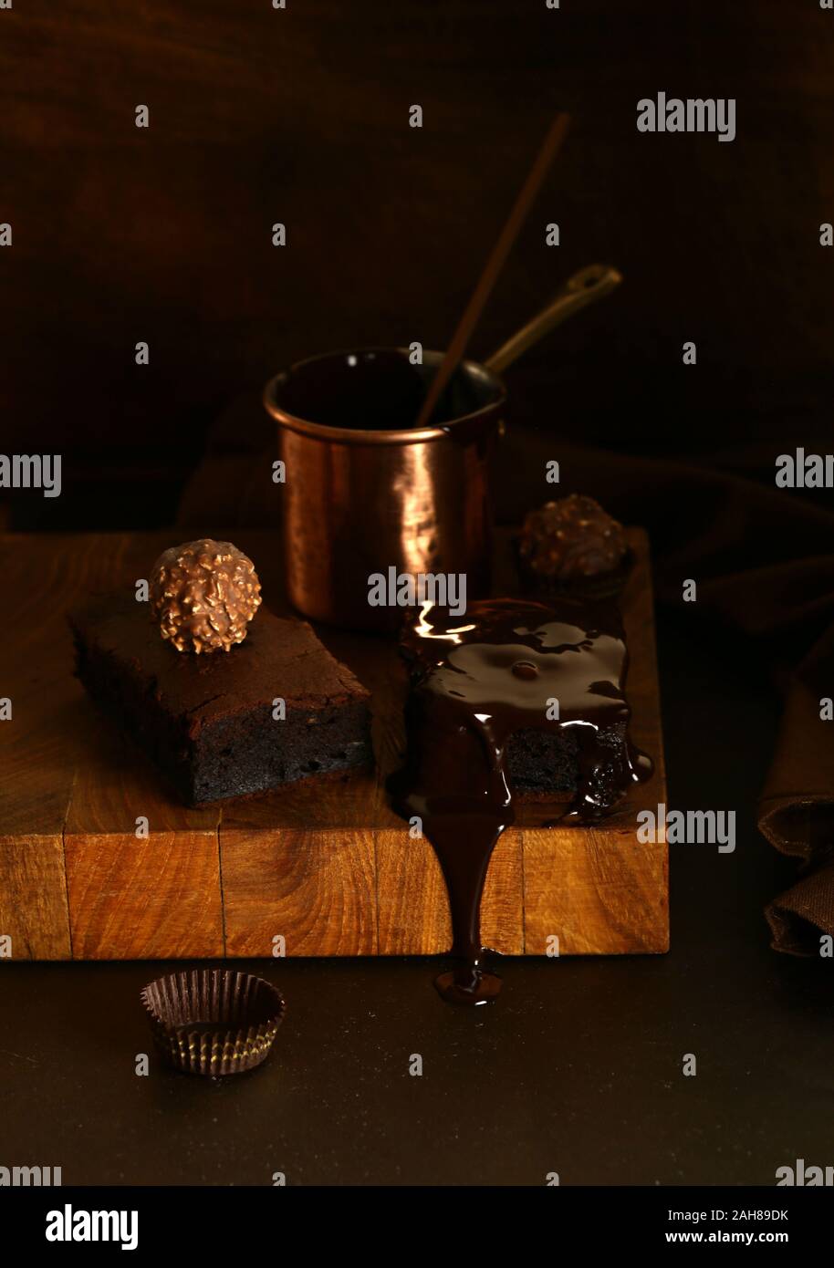chocolate cake brownie for dessert, homemade cakes Stock Photo - Alamy