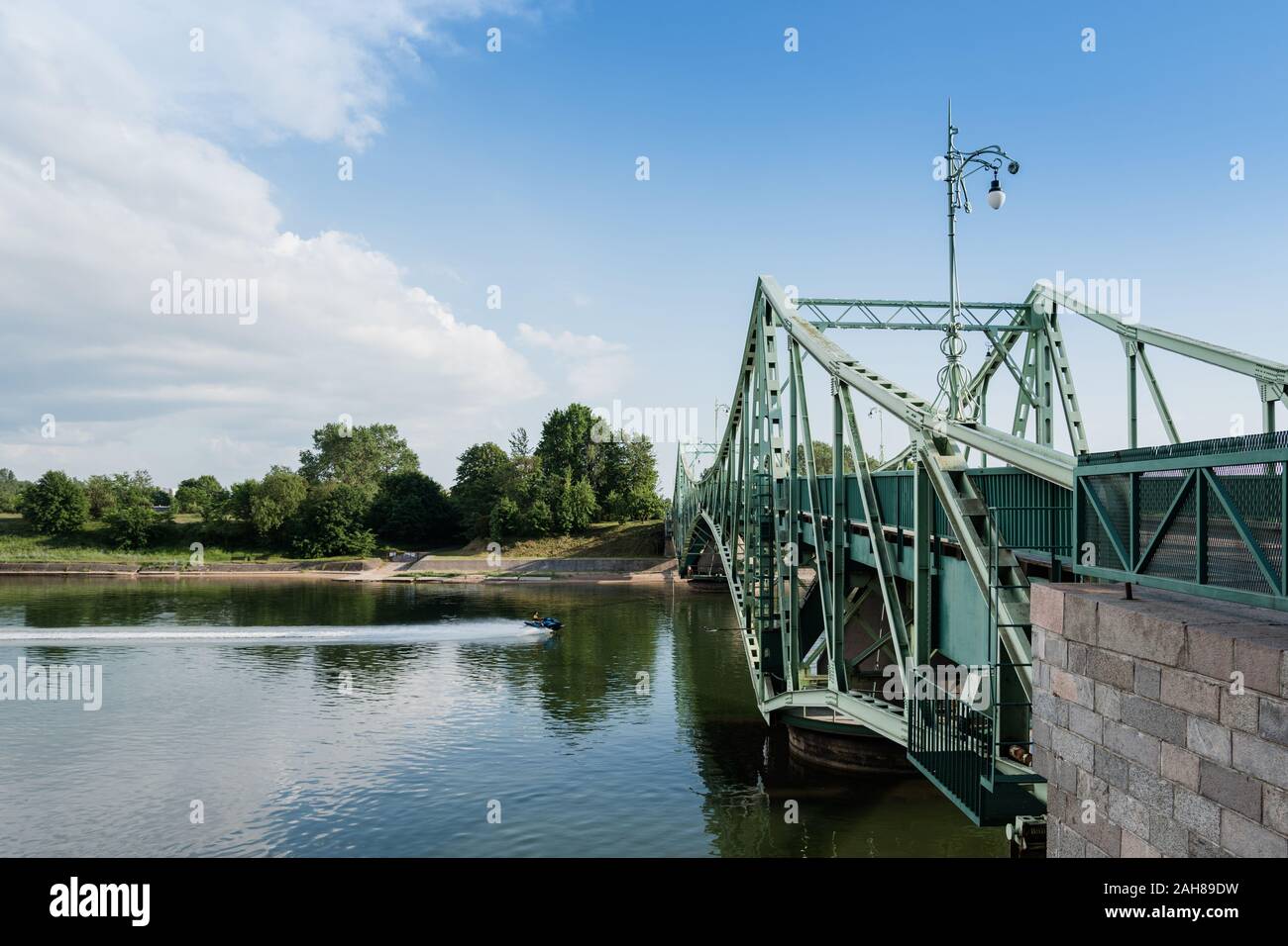 View to the O.Kalpaka bridge in Liepaja Stock Photo - Alamy