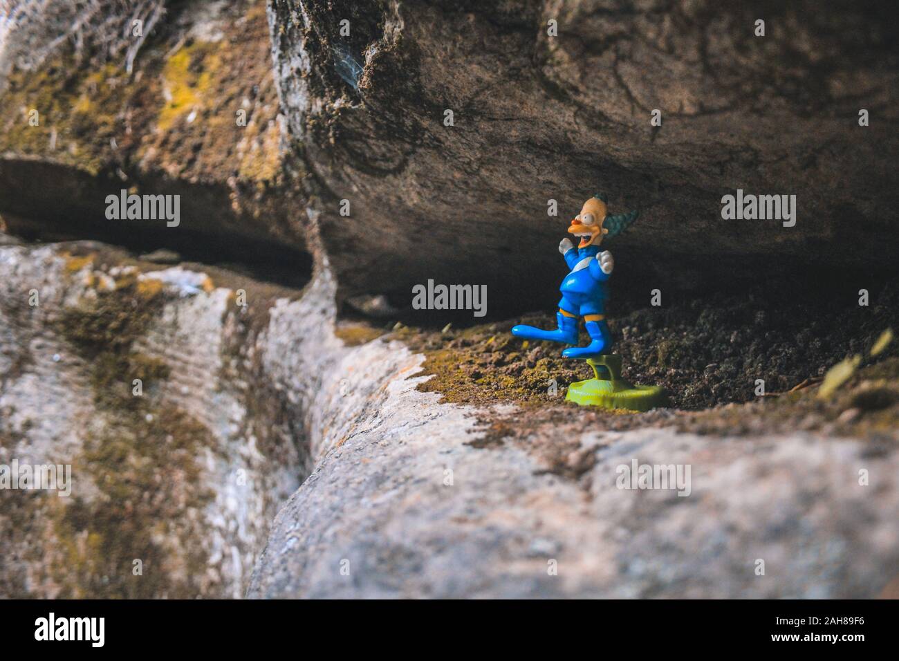 little cute toys hidden between rocks at Labyrinth Rocks in Takaka ...