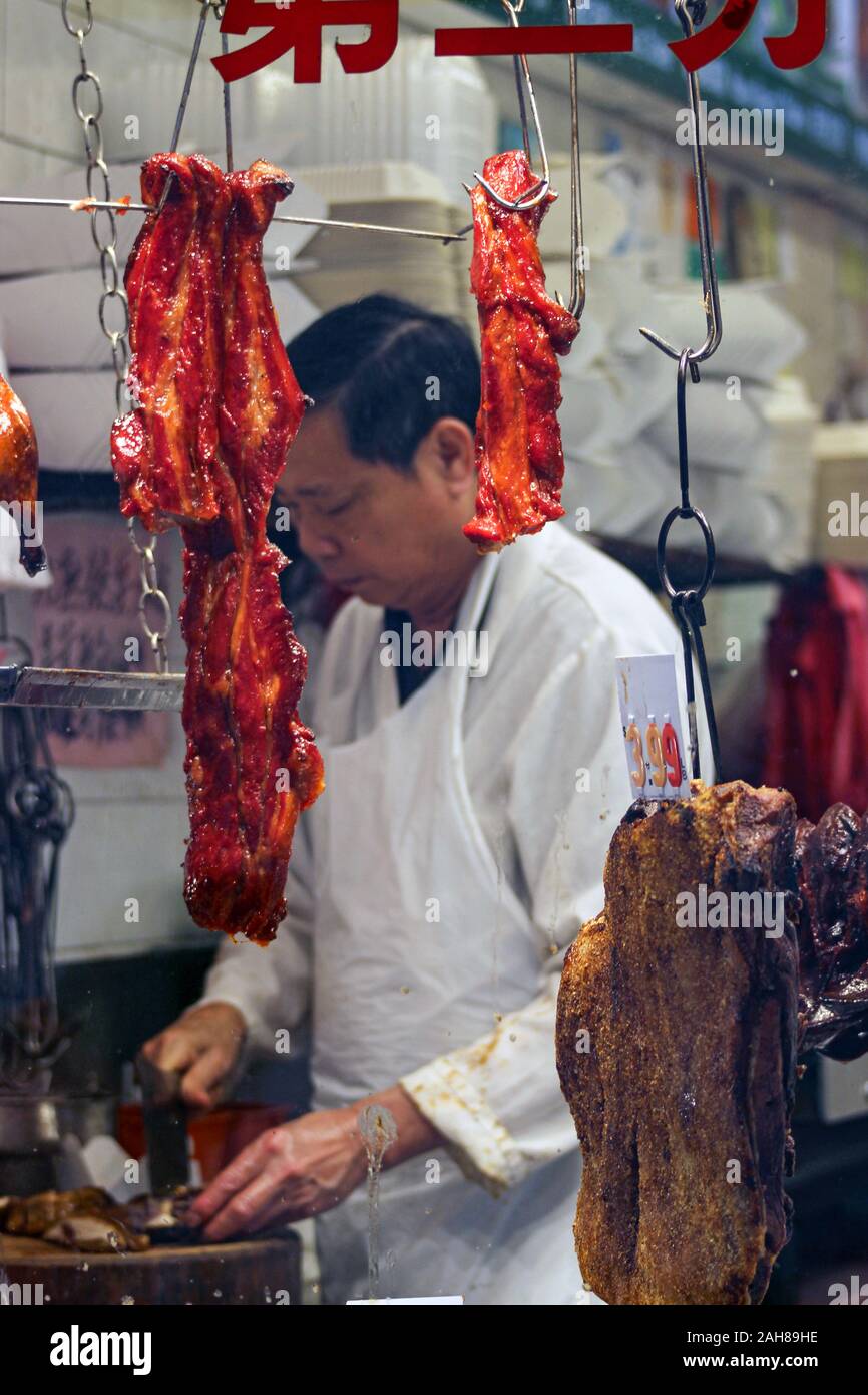 Chinese meat store in San Francisco Chinatown, United States of America ...