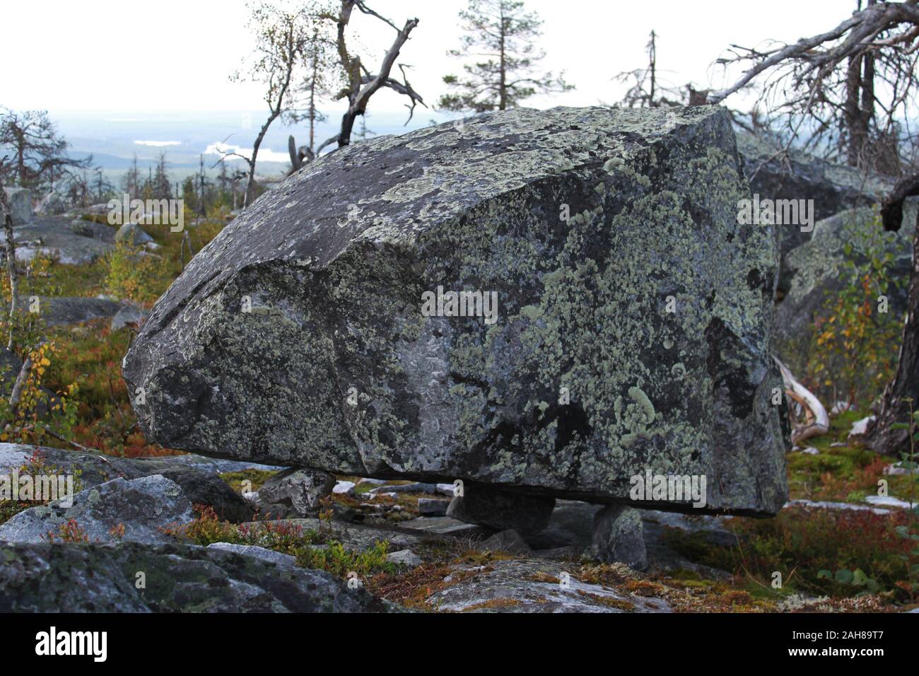 Large megalithic seid stone boulder in the nature reserve on mountain ...