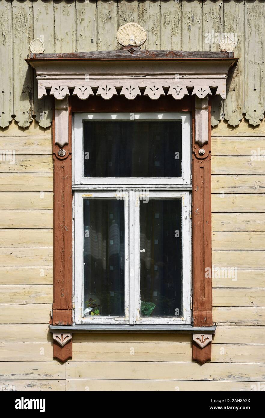 Old window in an ancient wooden house Stock Photo - Alamy