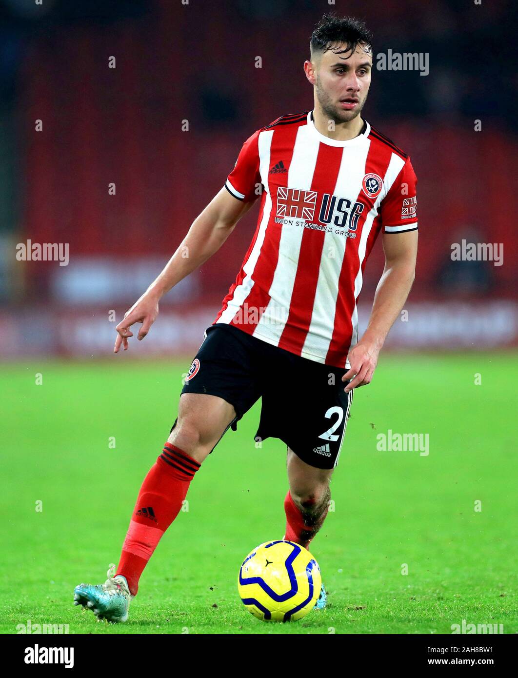 Sheffield United's George Baldock in action during the Premier League ...