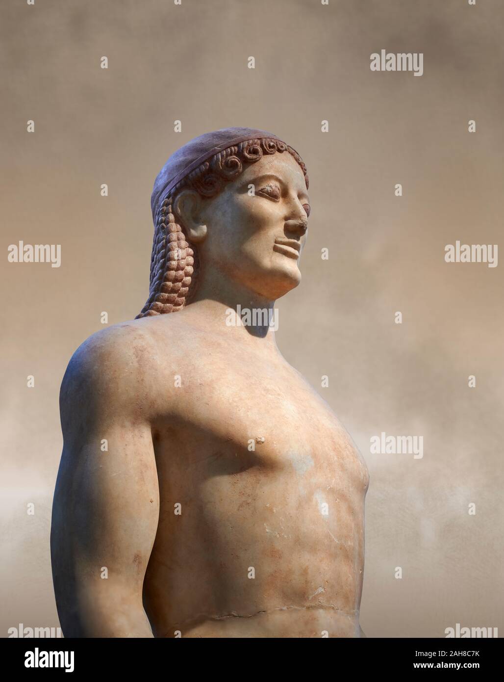 Statue kouros parian anavyssos attica hi-res stock photography and ...