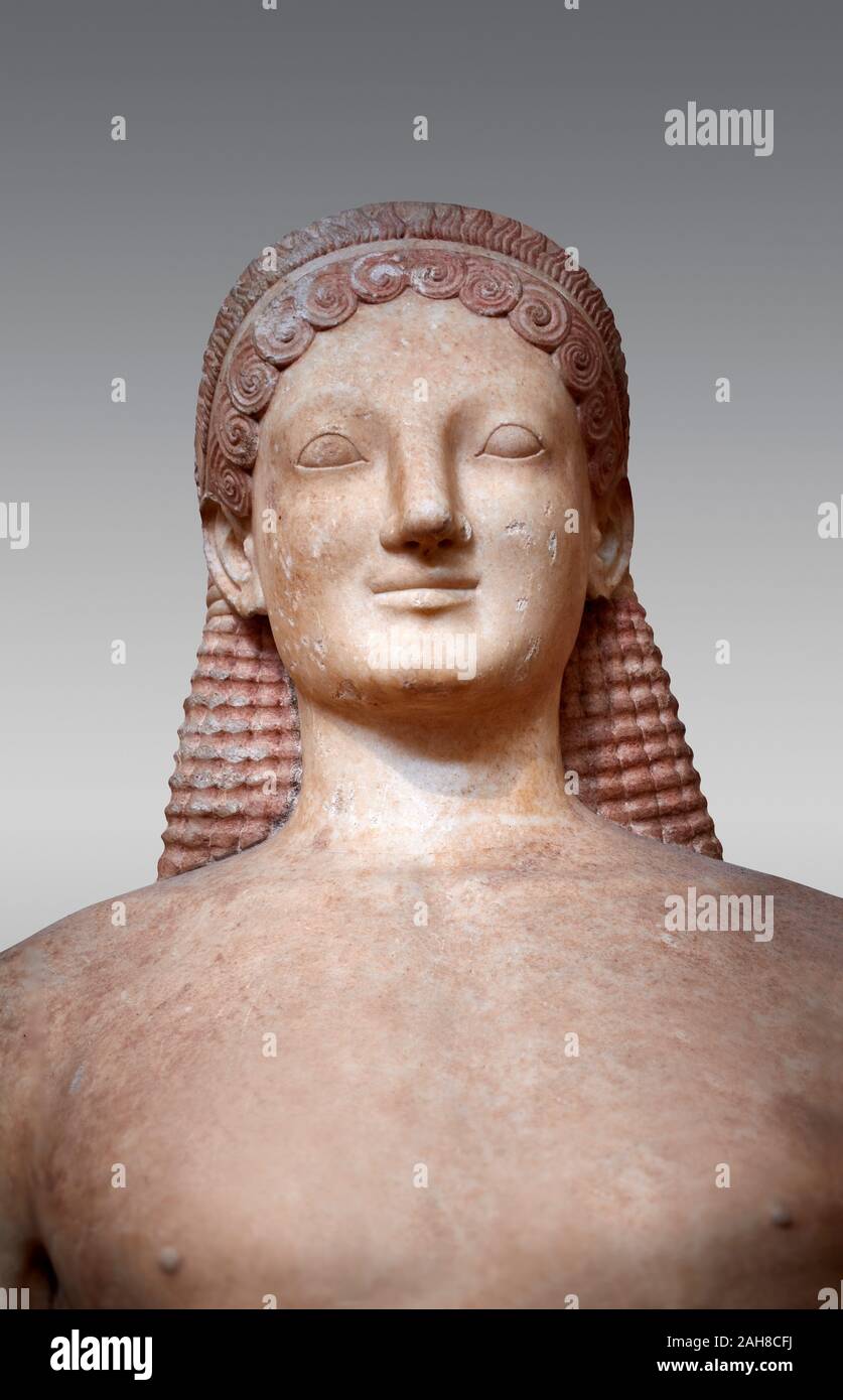 Parian marble Ancient Greek Archaic statue of a kouros, found in ...