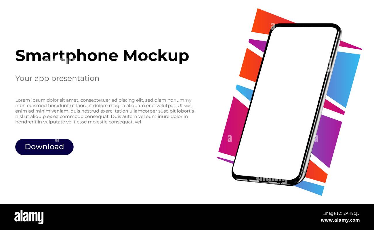 realistic smartphone template mockup for user experience presentation ...