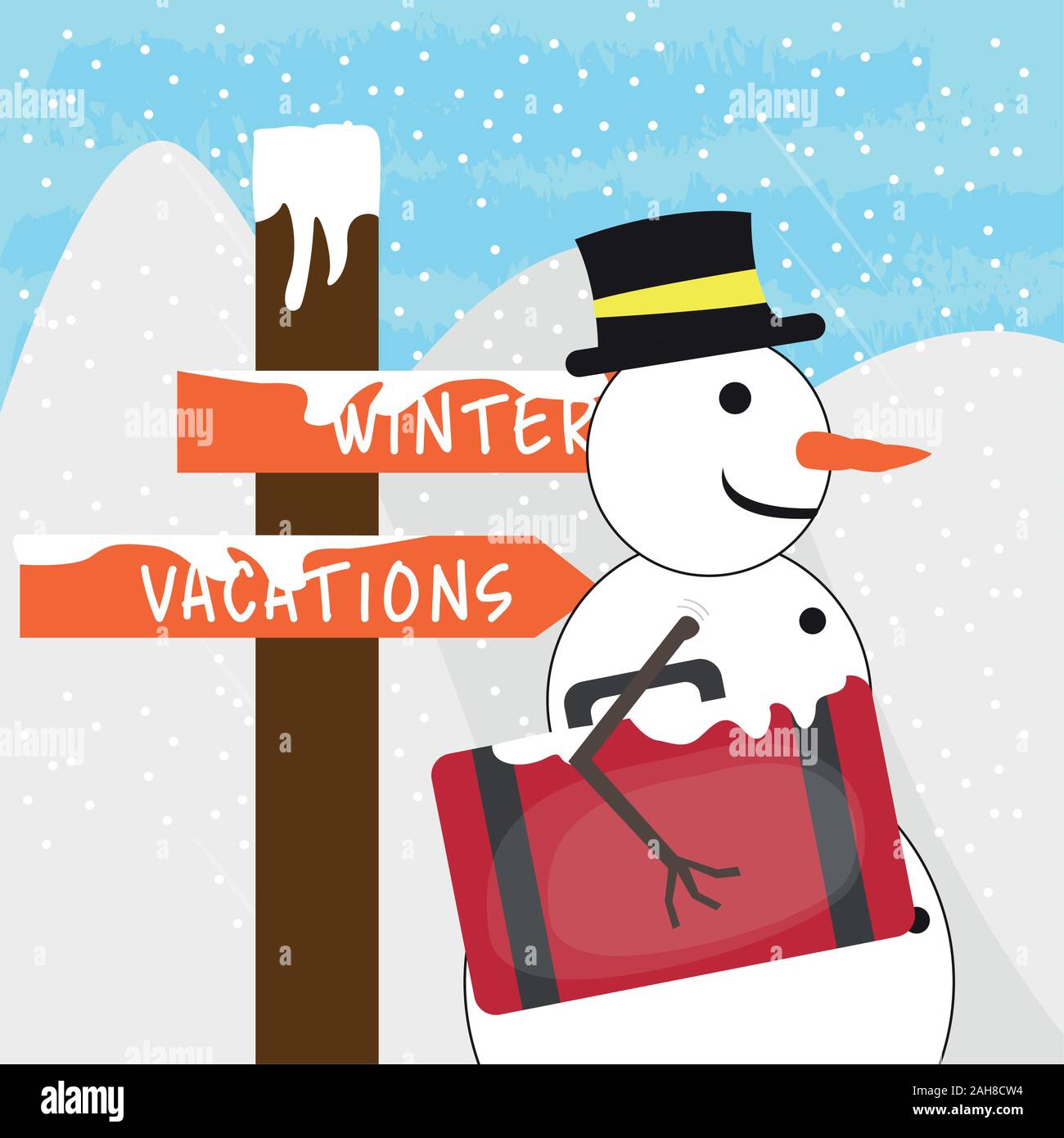 Snowman poster Stock Vector Images - Alamy