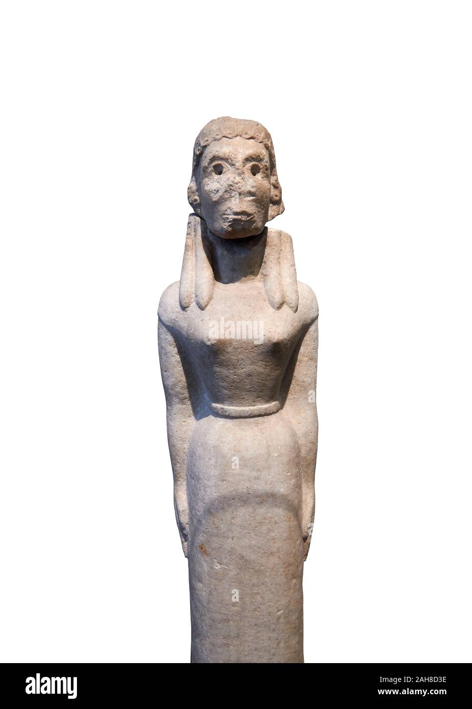 Pentelic marble Ancient Greek Archaic statue of a female, found in ...