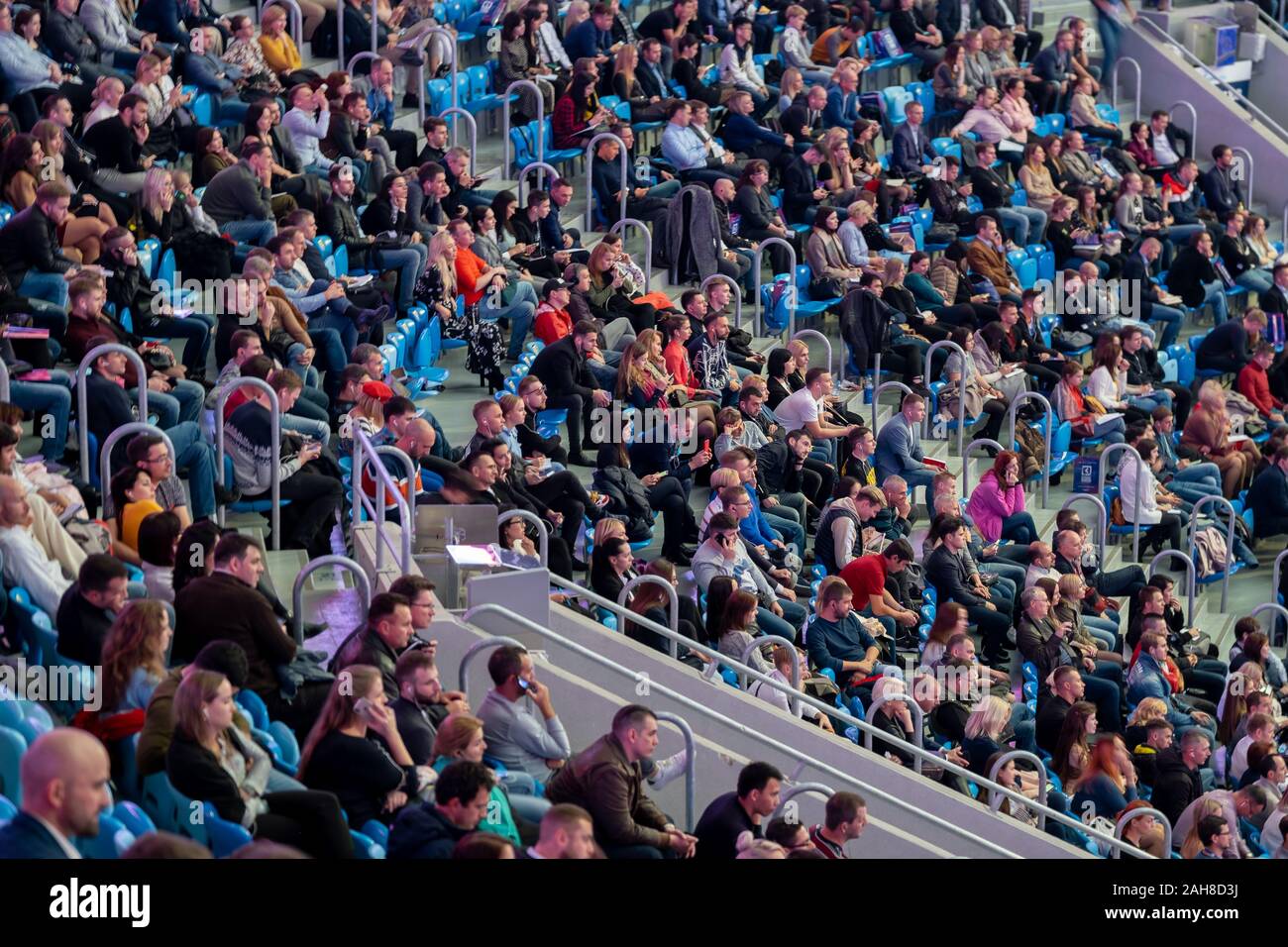 Business conference attendees sit and listen Stock Photo - Alamy