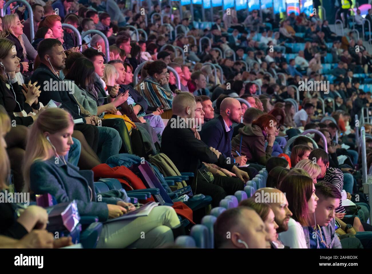 Business conference attendees sit and listen Stock Photo - Alamy