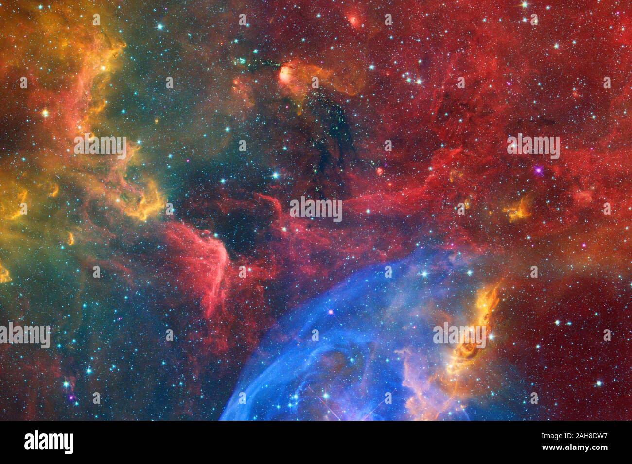 Universe scene with stars and galaxies in deep space showing the beauty ...