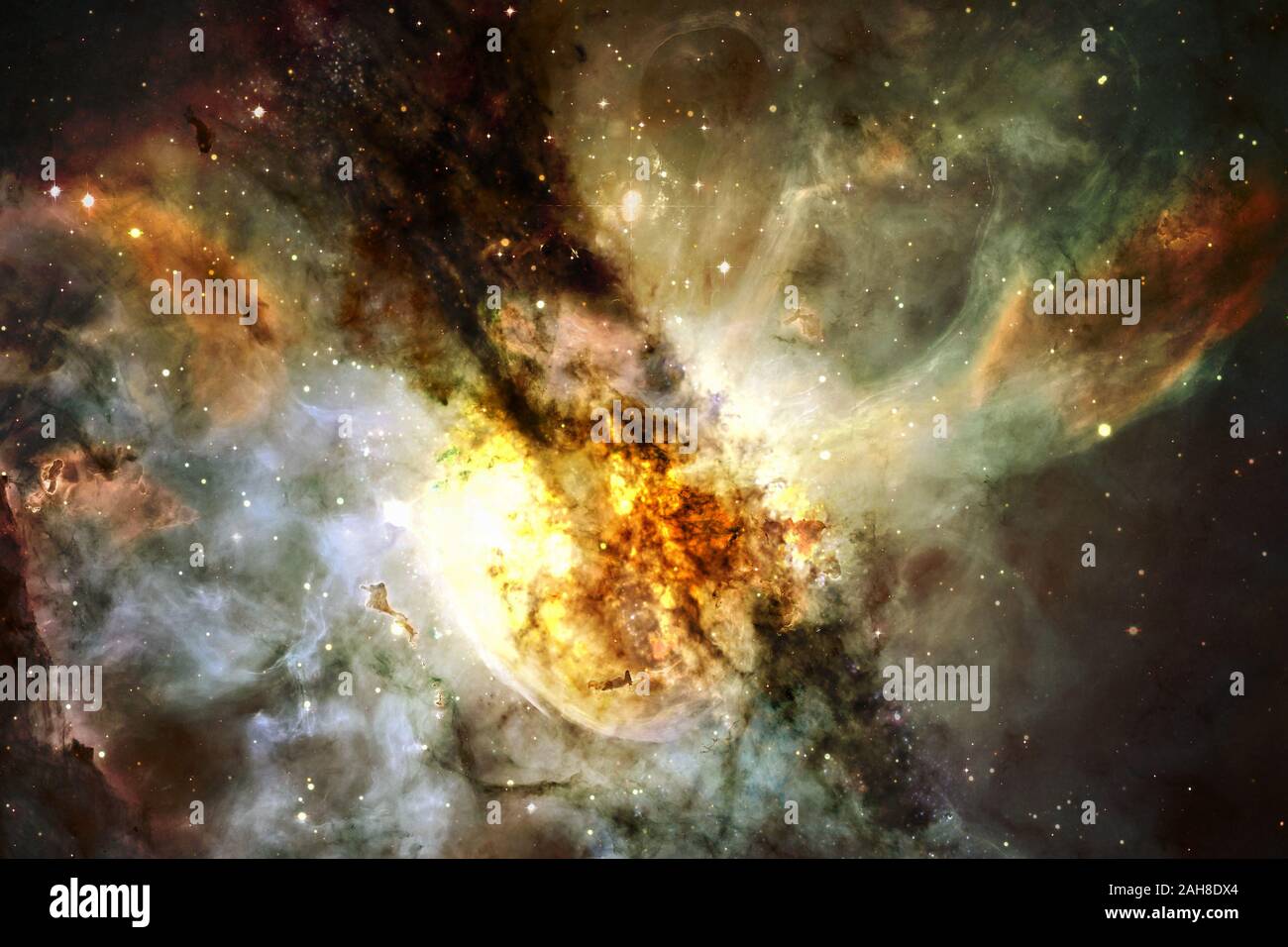 Universe scene with stars and galaxies in deep space showing the beauty ...