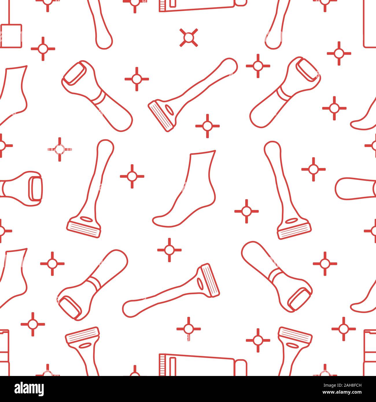 Vector seamless pattern Leg, shaver, shaving foam, cream, file for ...