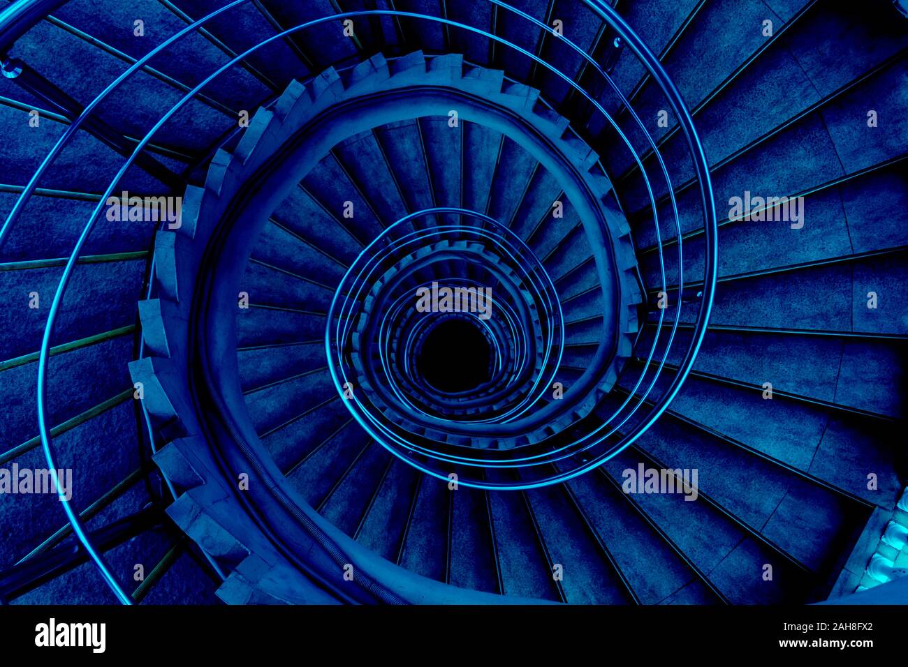 Blue spiral staircase hi-res stock photography and images - Alamy