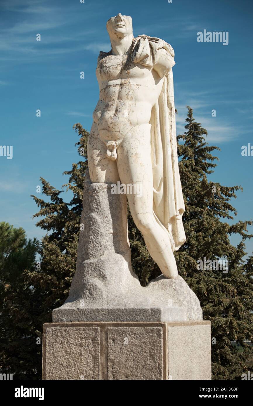 Sculpture of the Emperor Trajan (copy), Italica, Seville, Andalucia ...