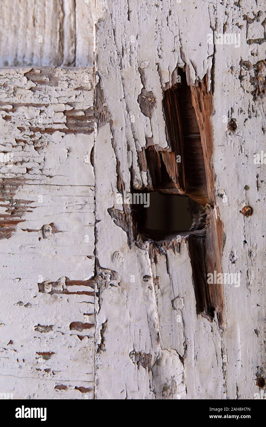 The old wooden walls of the buildings at the abandoned Humberstone ...