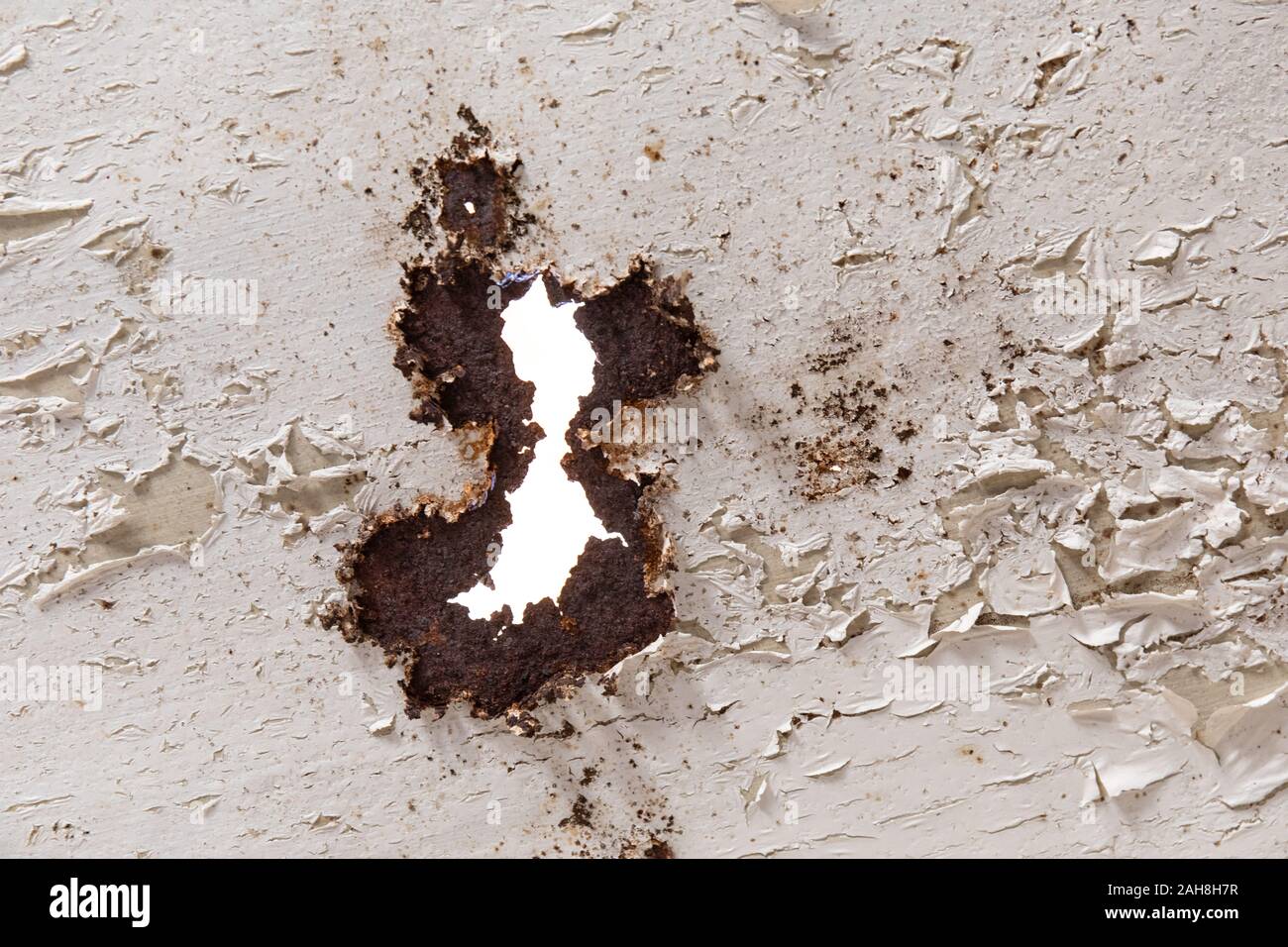 The corroded metal walls of the buildings at the abandoned Humberstone ...
