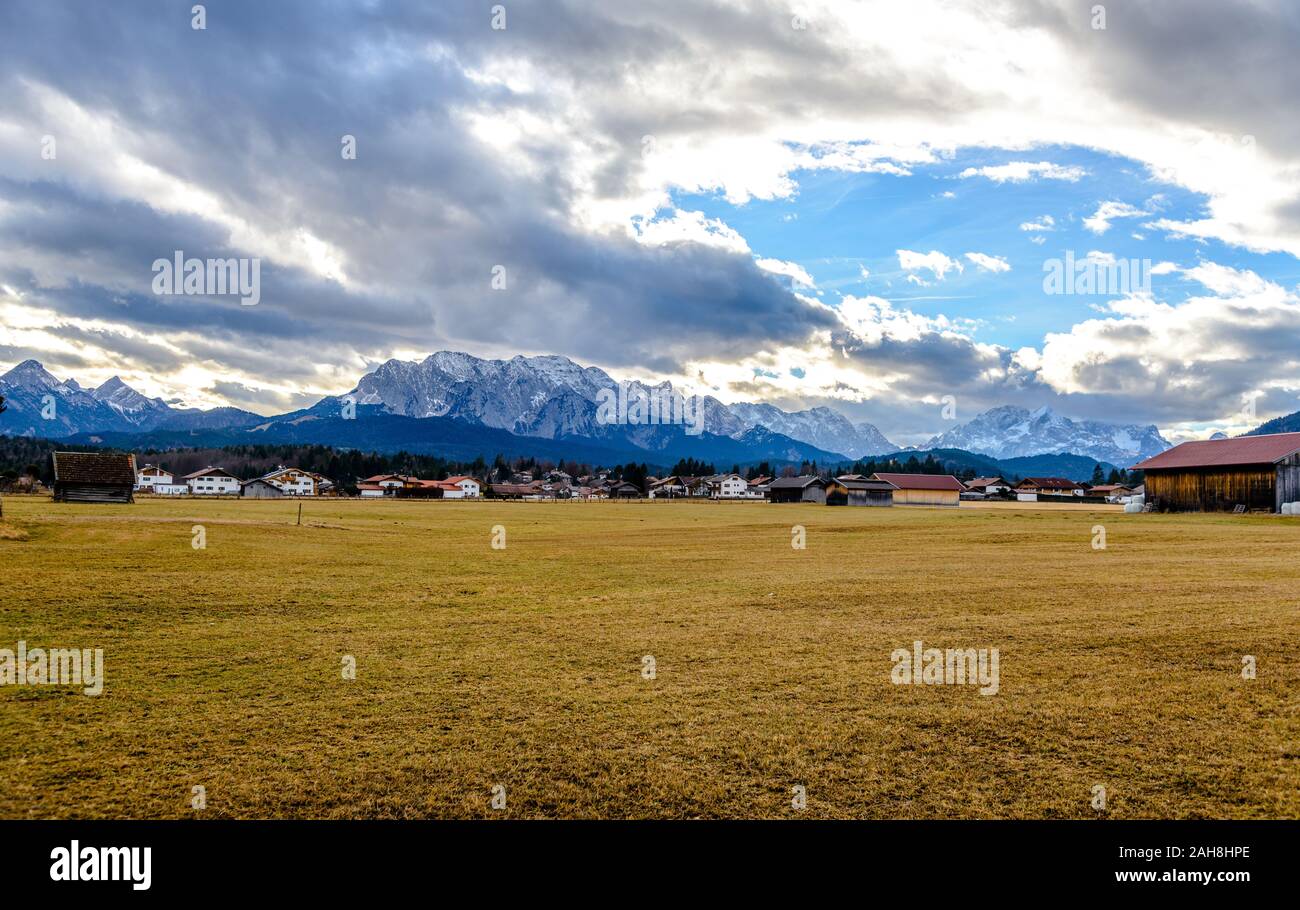 View on German Alps in Bavaria (Bayern), Wettersteingebirge by ...