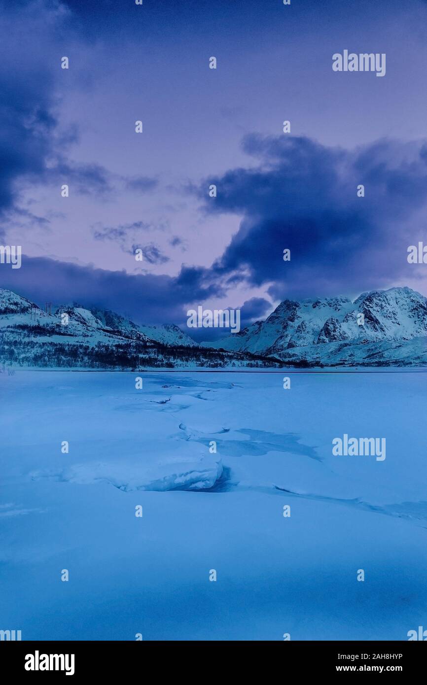 icy landscape of the lofoten, norway II Stock Photo - Alamy
