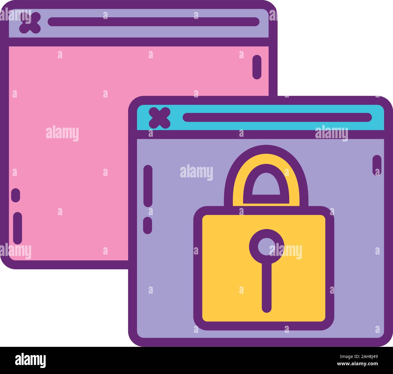 website security data strategy digital marketing vector illustration ...