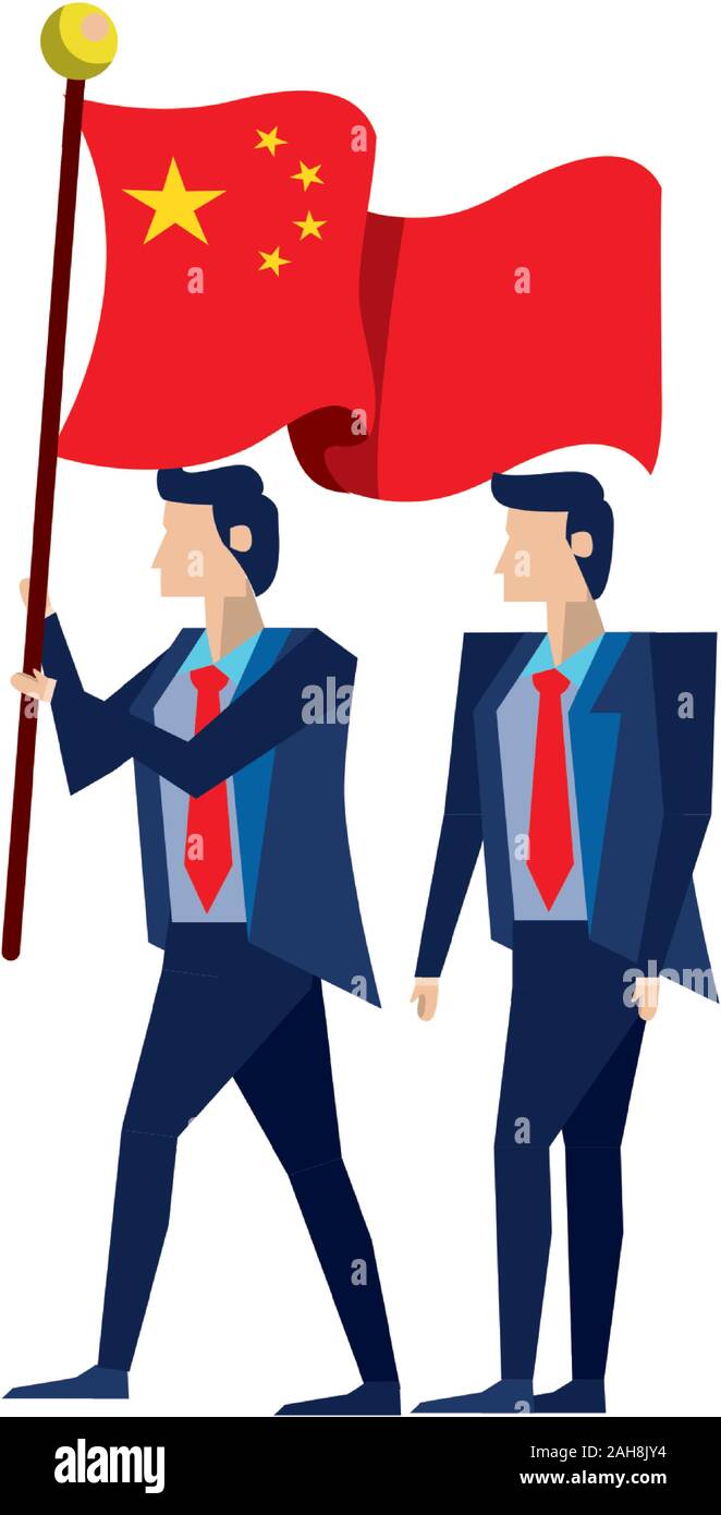 businessmen with flag China characters Stock Vector Image & Art - Alamy