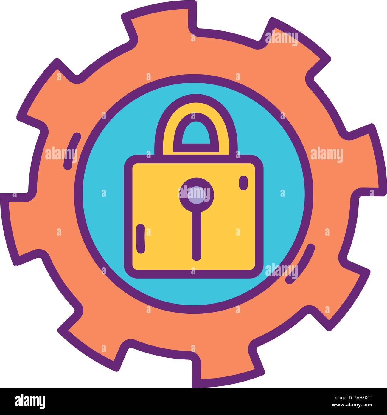 security protection work strategy digital marketing vector illustration ...
