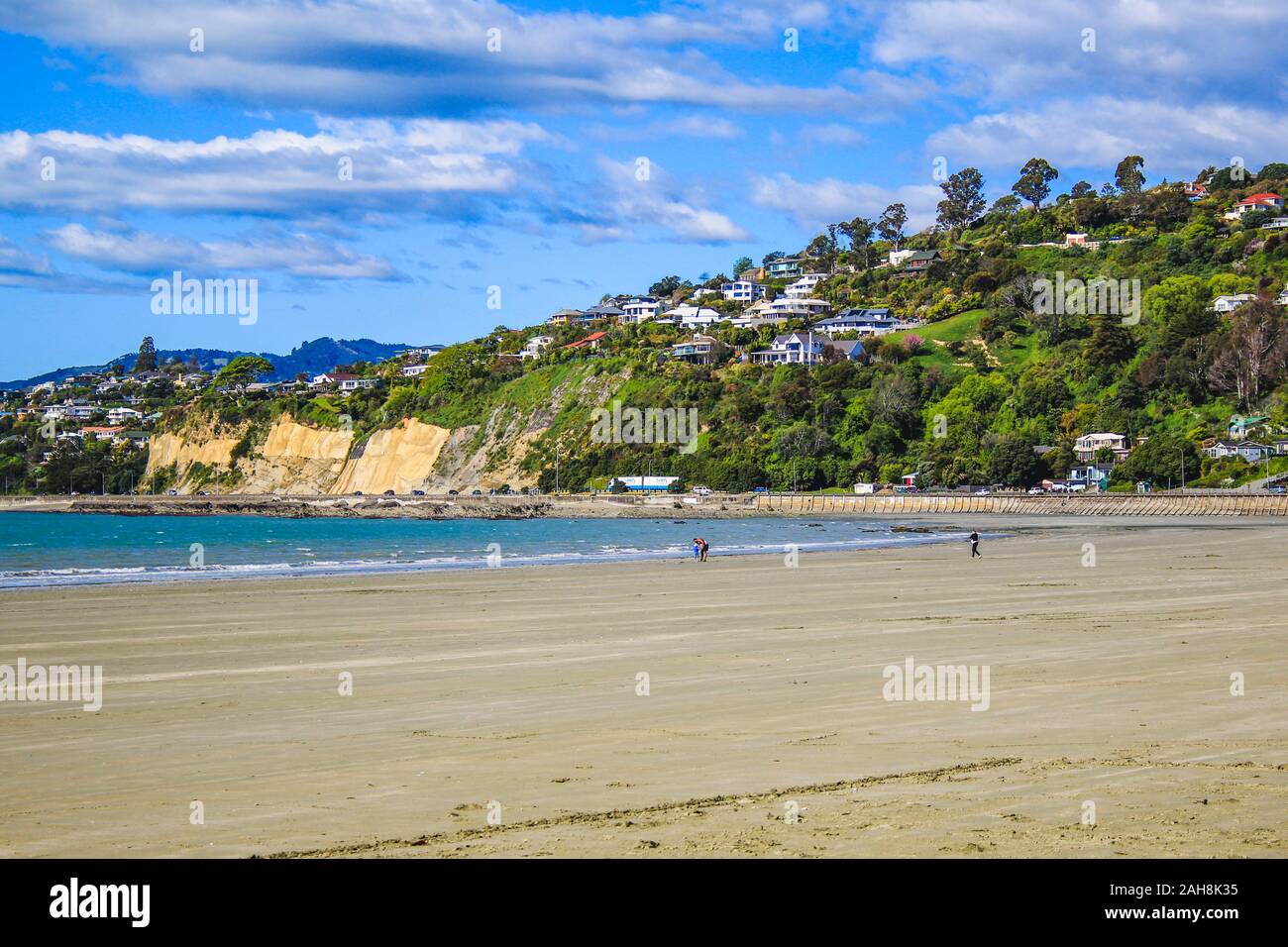 View over Nelson and the beach, South Island, New Zealand Stock Photo ...