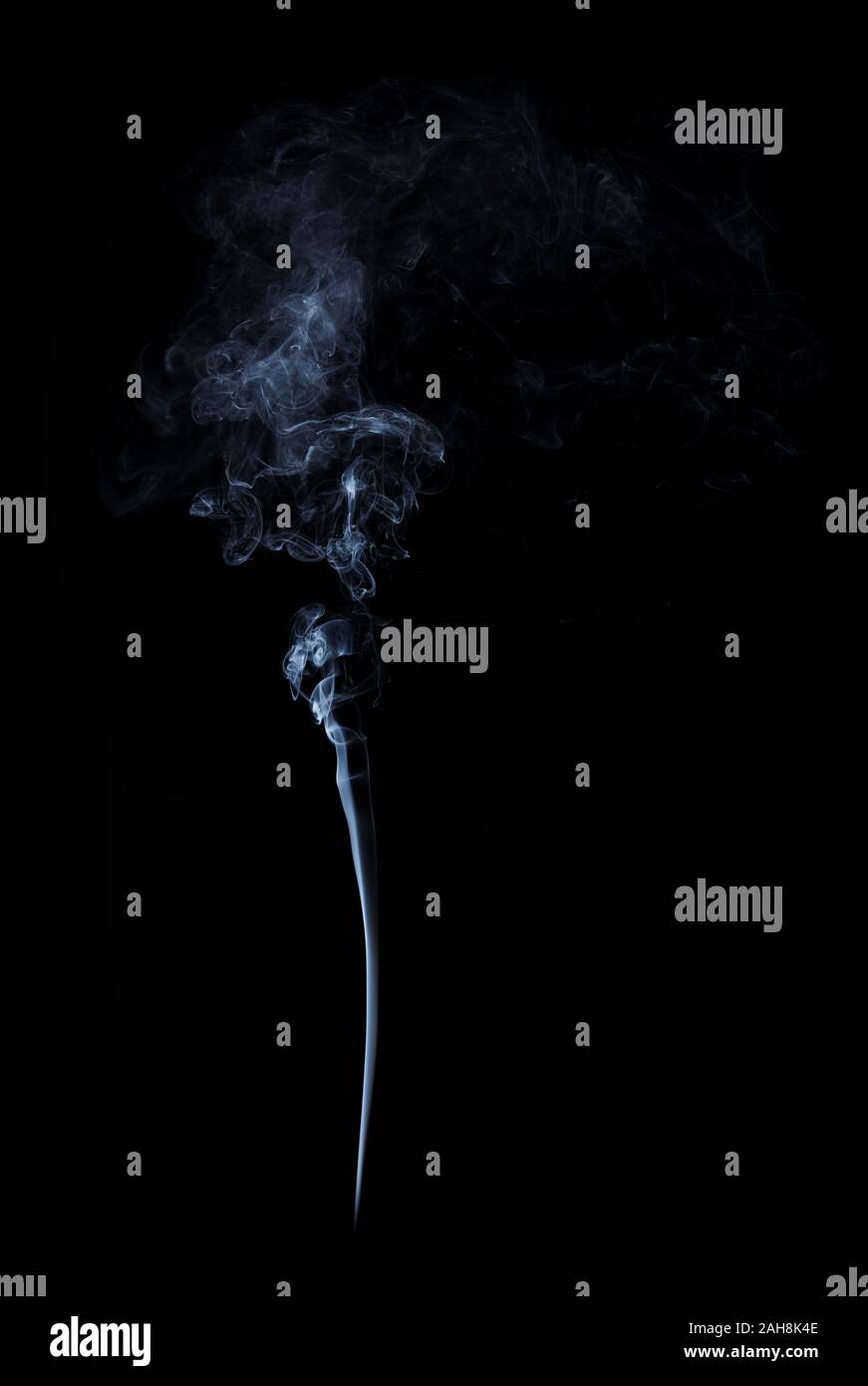 Photo of real white smoke on black background Stock Photo - Alamy