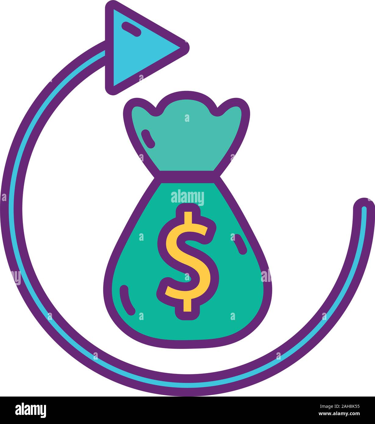 money bag finance strategy digital marketing vector illustration Stock ...