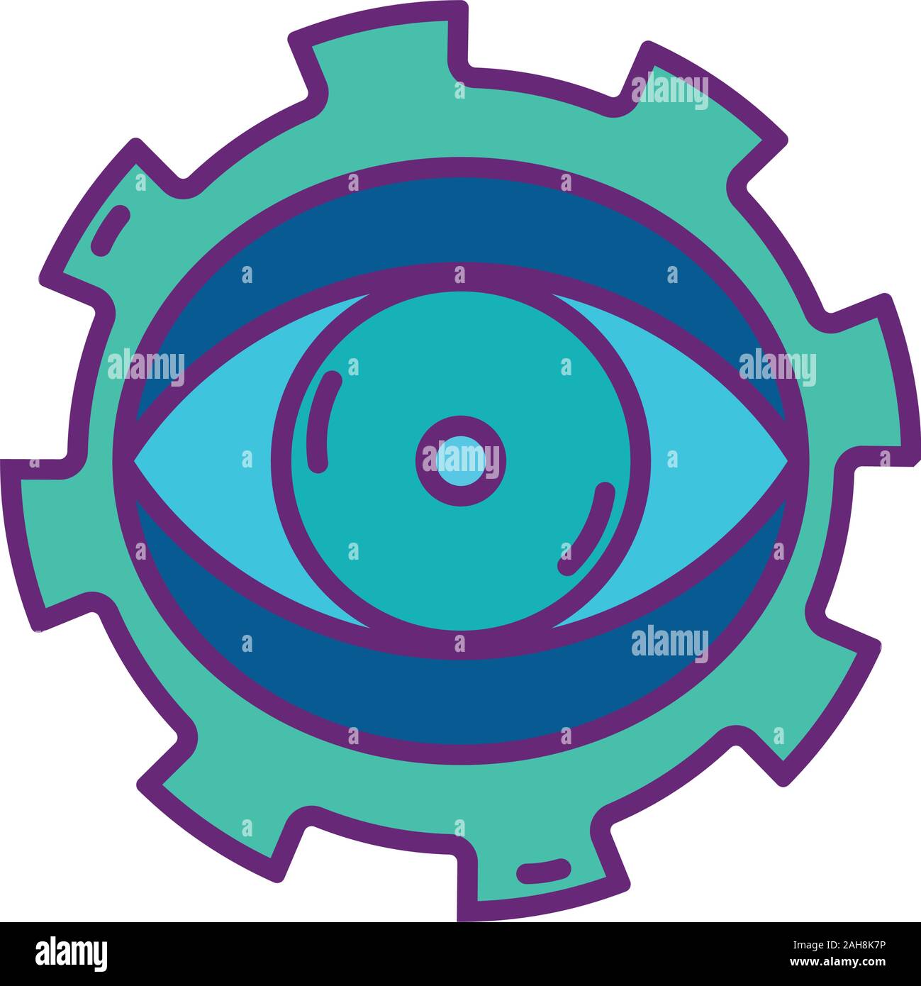 observation gear work strategy digital marketing vector illustration ...