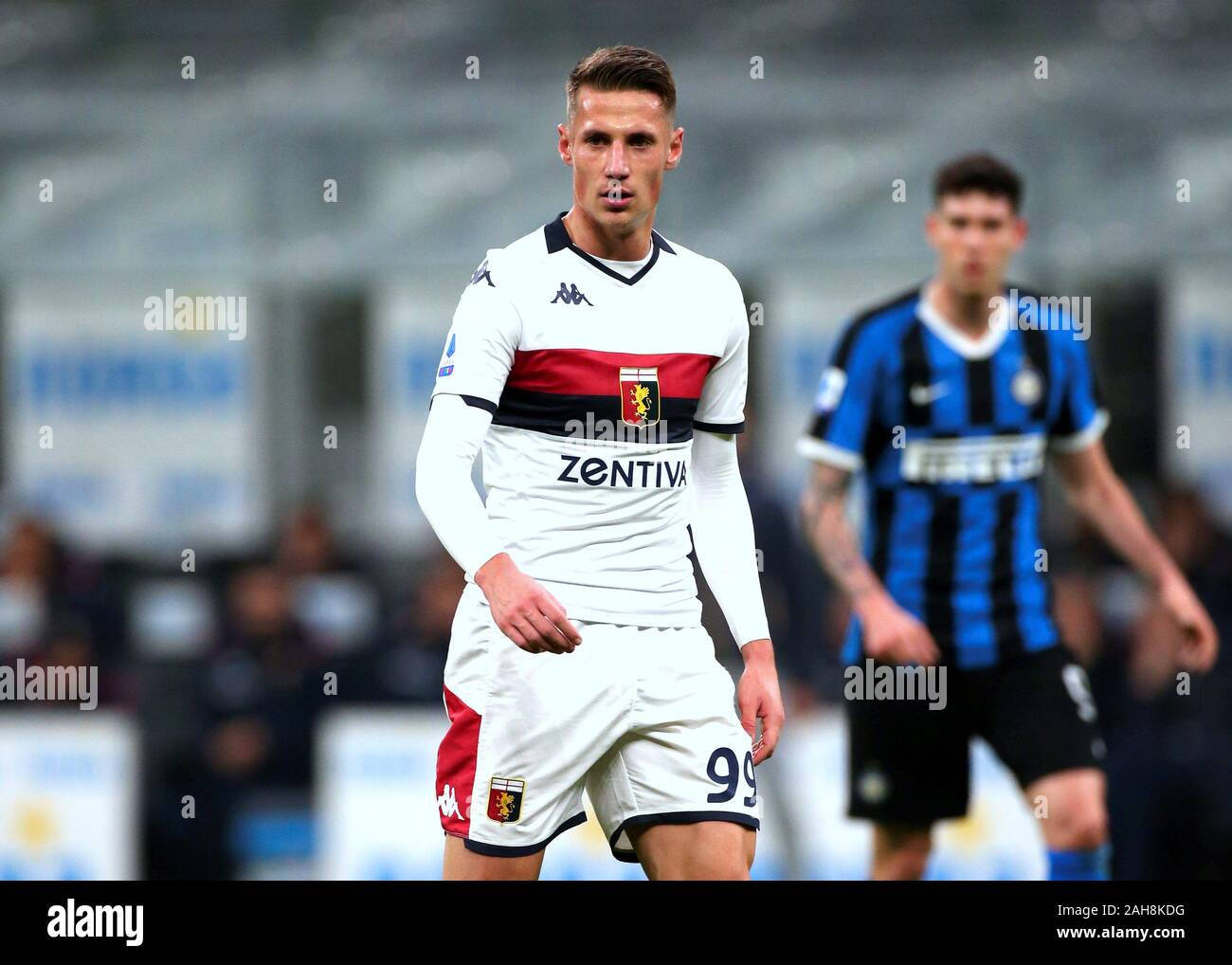 MILAN, ITALY - December 21, 2019: Andrea Pinamonti looks on during the ...
