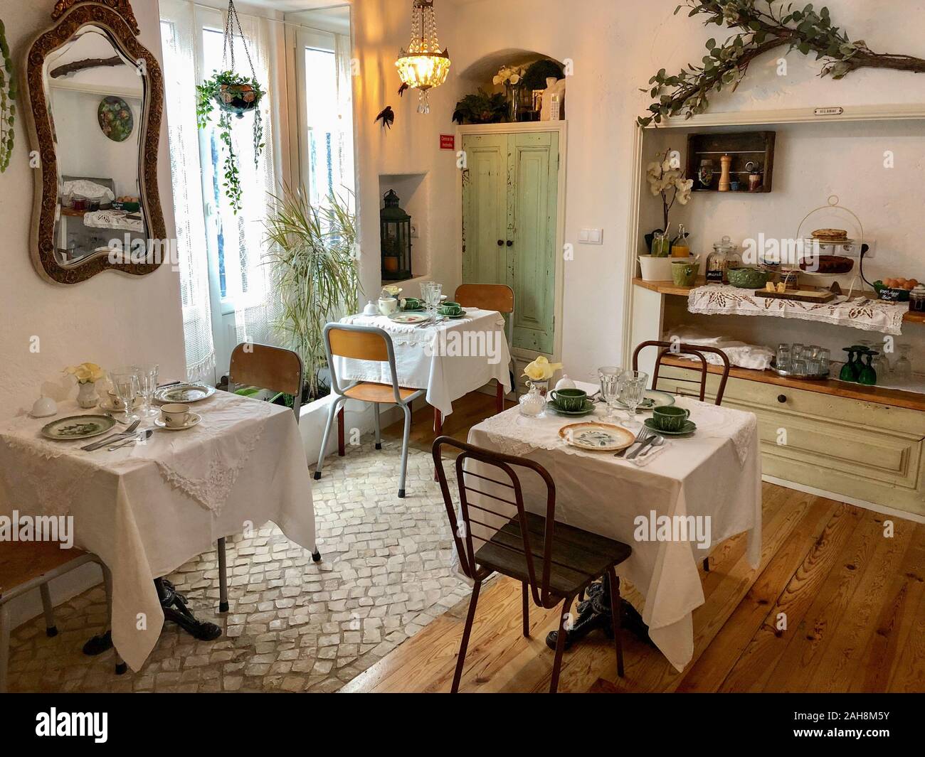 Old fashioned restaurant, Lisbon, Portugal Stock Photo - Alamy